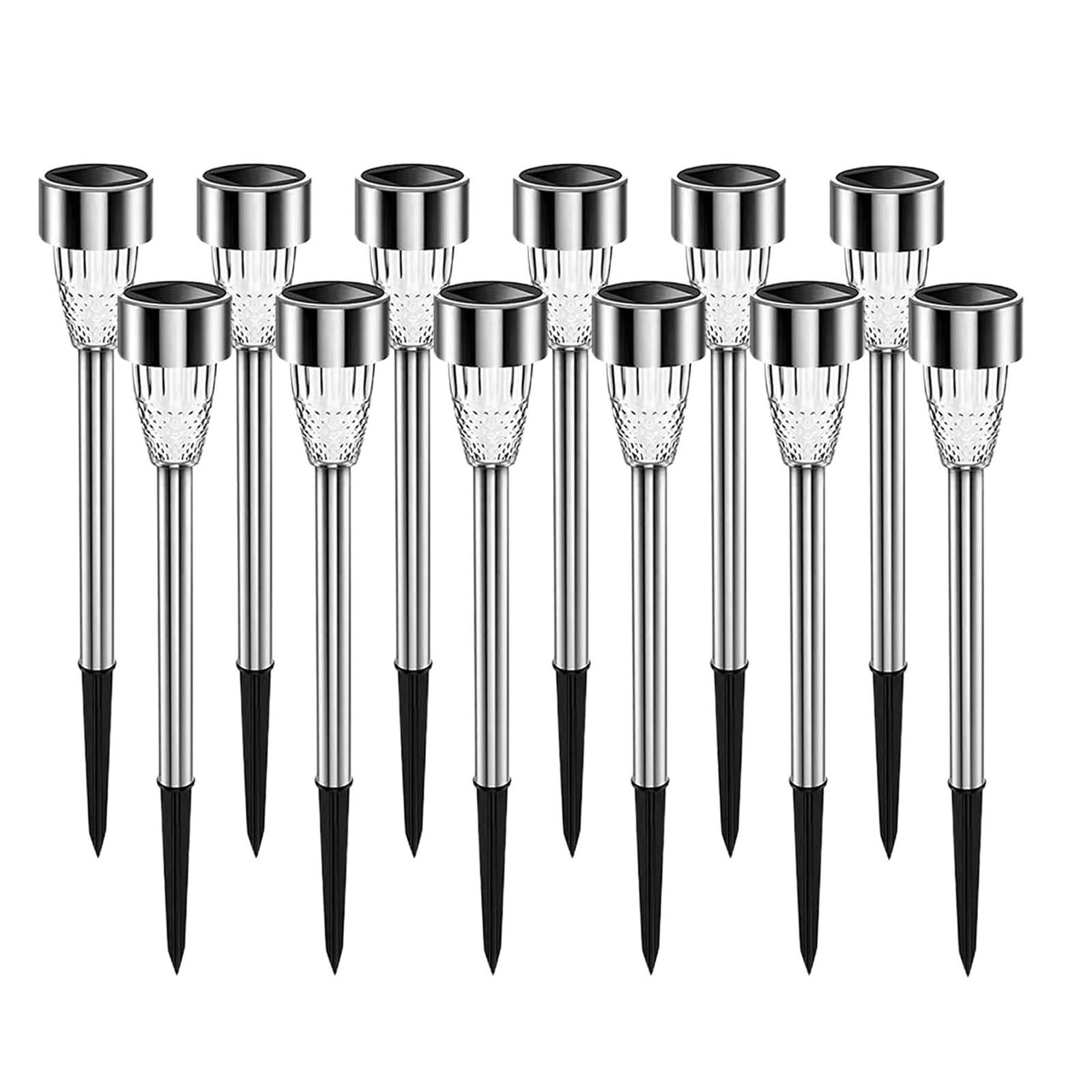 YOBOLK Outdoor Decor Garden Solar Lights Outdoor Stainless Steel LED ...