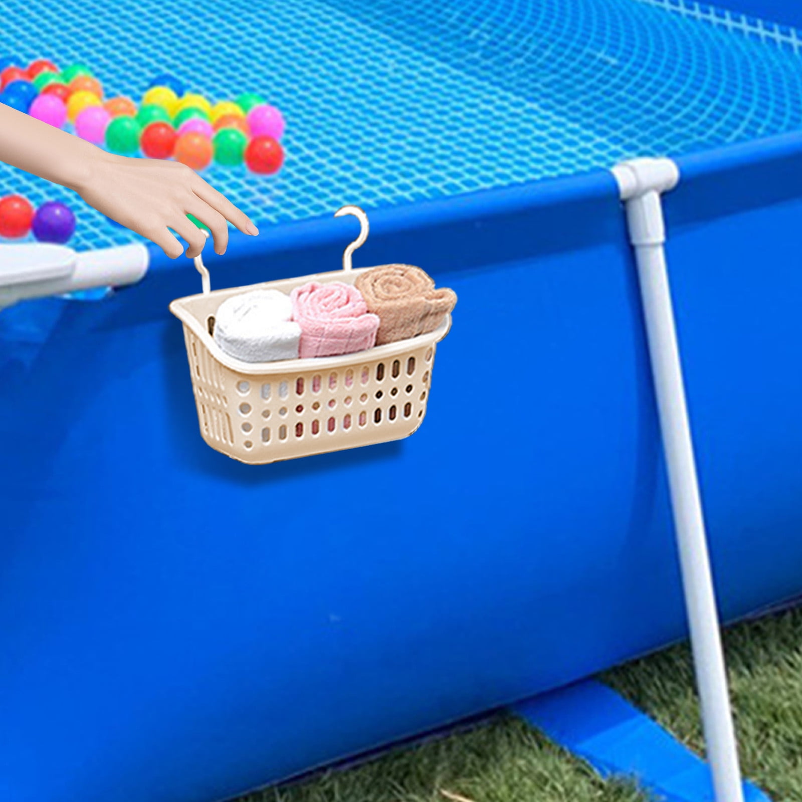 YOBOLK Pool Accessories Clearance Pool Side Storage Basket Set Pool Cup ...