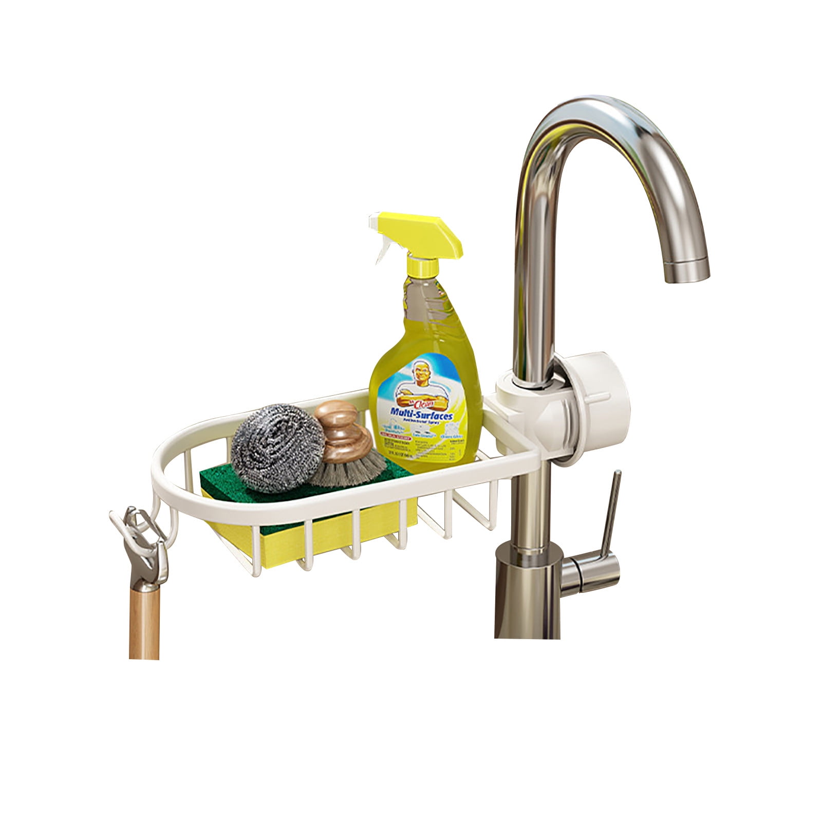 YOBOLK Shelf Organizer Storage Rack Faucet Storage Rack Space Aluminum ...