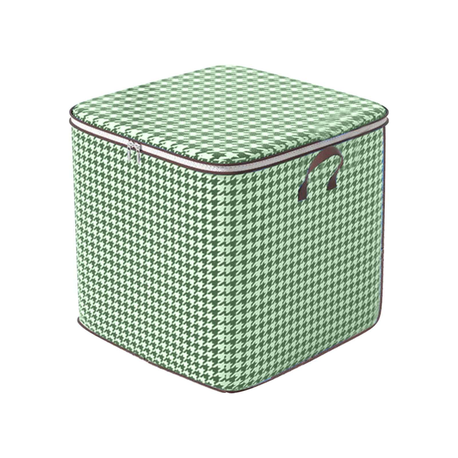 YOBOLK Storage Bags Storage Box Green Houndstooth Quilt Storage Bag ...
