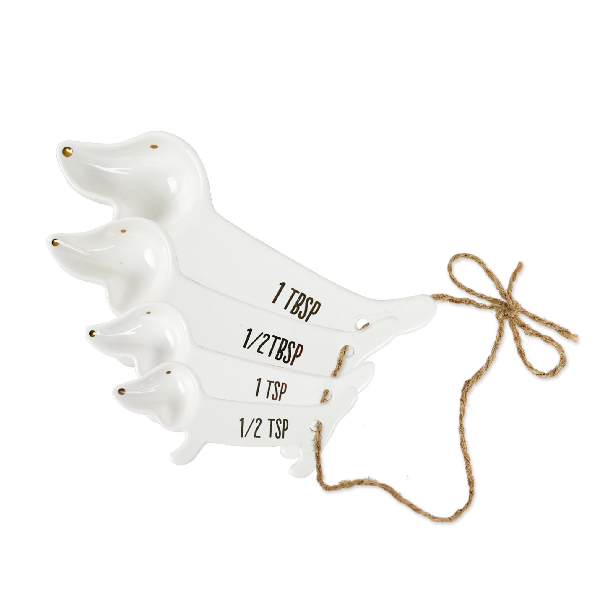 YOBRO Ceramic Dachshund Measuring Spoon Set - 4 Cute Dog-Shaped Kitchen ...