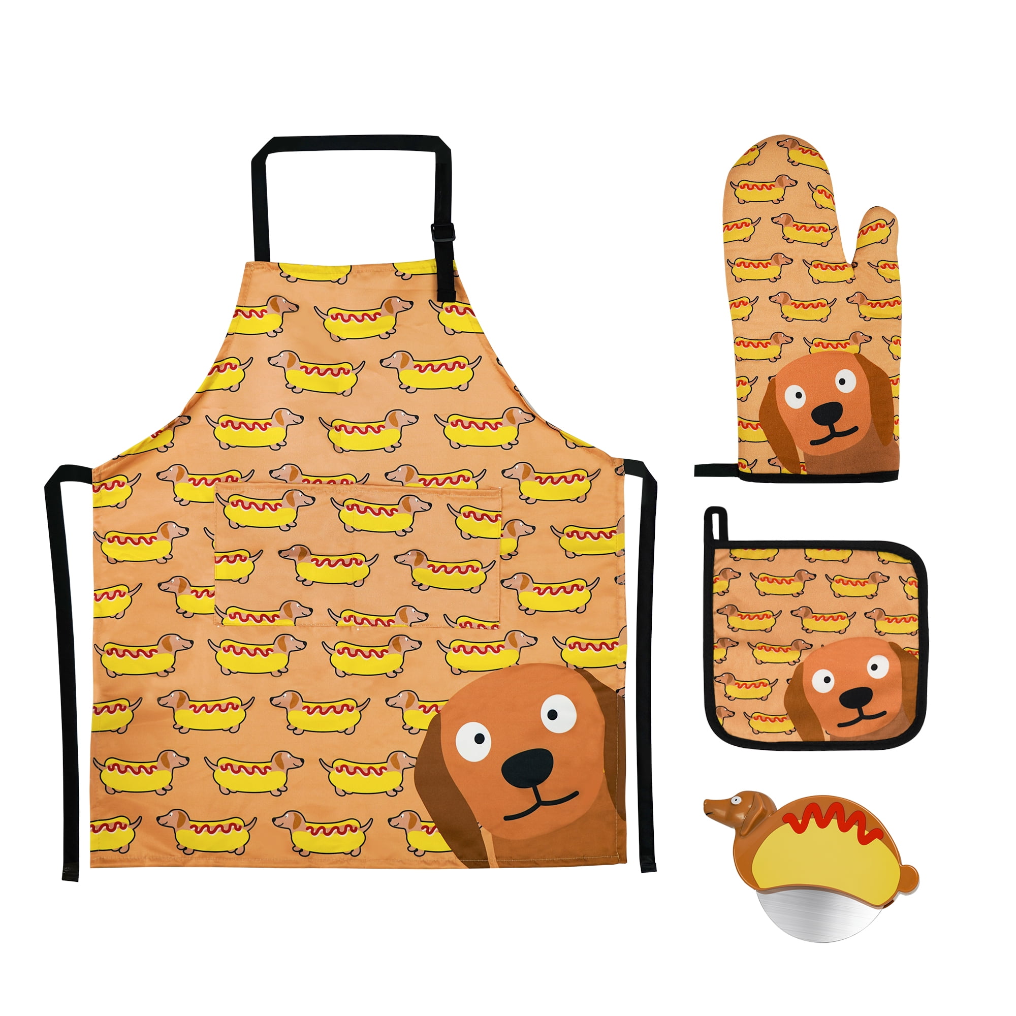 YOBRO Oven Mitt Kitchen Cooking Set- Fun Kitchen Tool Kit with Oven ...
