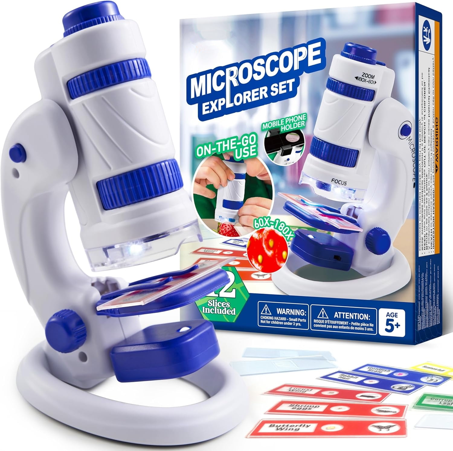 YOCSGCP Microscope Explorer Set for Kids, 2 in 1 Science Experiment Toy ...