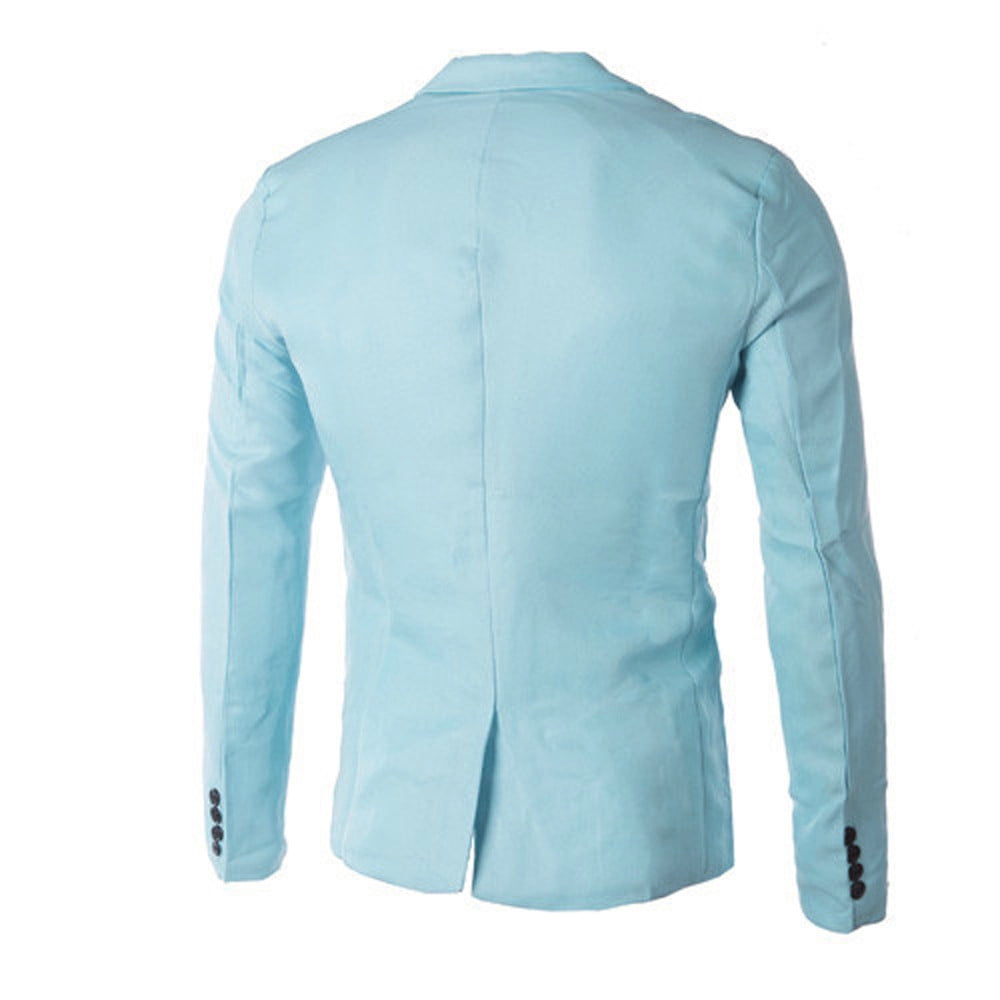YODETEY Charm Men'S Casual Slim Fit One Button Suit Coat Jacket Tops ...