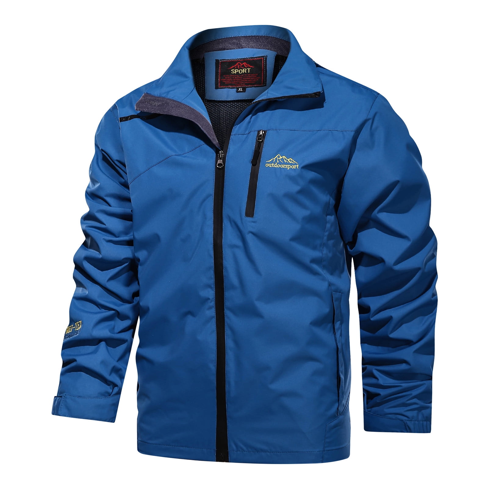 YODETEY Men'S Outdoor Jacket Plus Windproof Waterproof Jacket Coat Tops ...