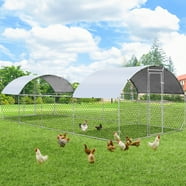 PawHut Large Wooden Run Poultry Chicken Coop Hen House with Garden Bed ...