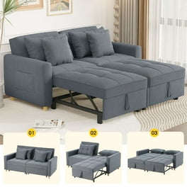 3 In 1 Convertible Sofa Bed with Hidden Office Desk Pull Out Sleeper Couch Velvet Loveseat for Living Room Study Beige Walmart
