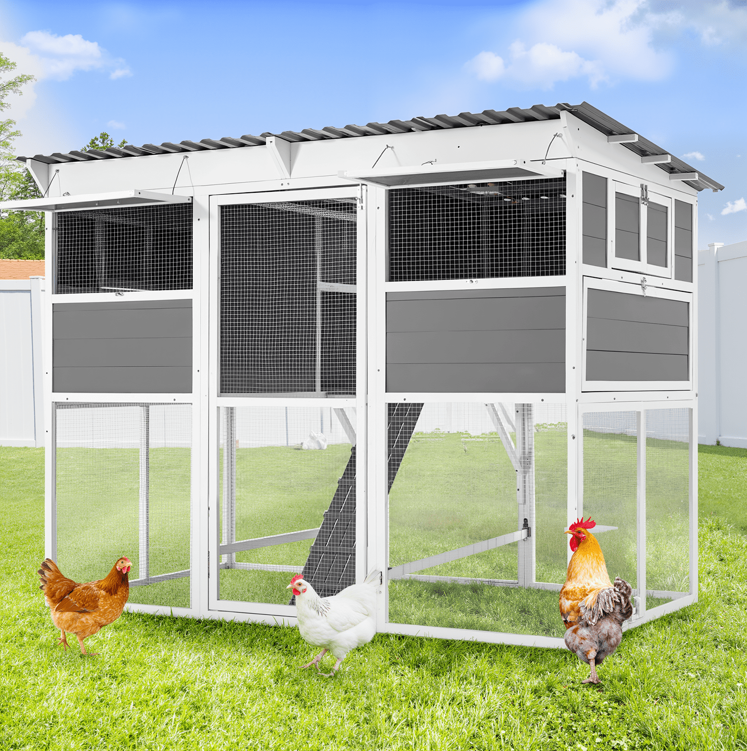 YODOLLA 82" Chicken Coop,Extra Large Wooden Chicken Coop for 6-8 ...