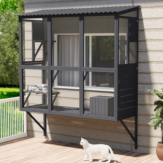 YODOLLA Catio Cat Window Box Cat Enclosure for Multiple Indoor Cats ...