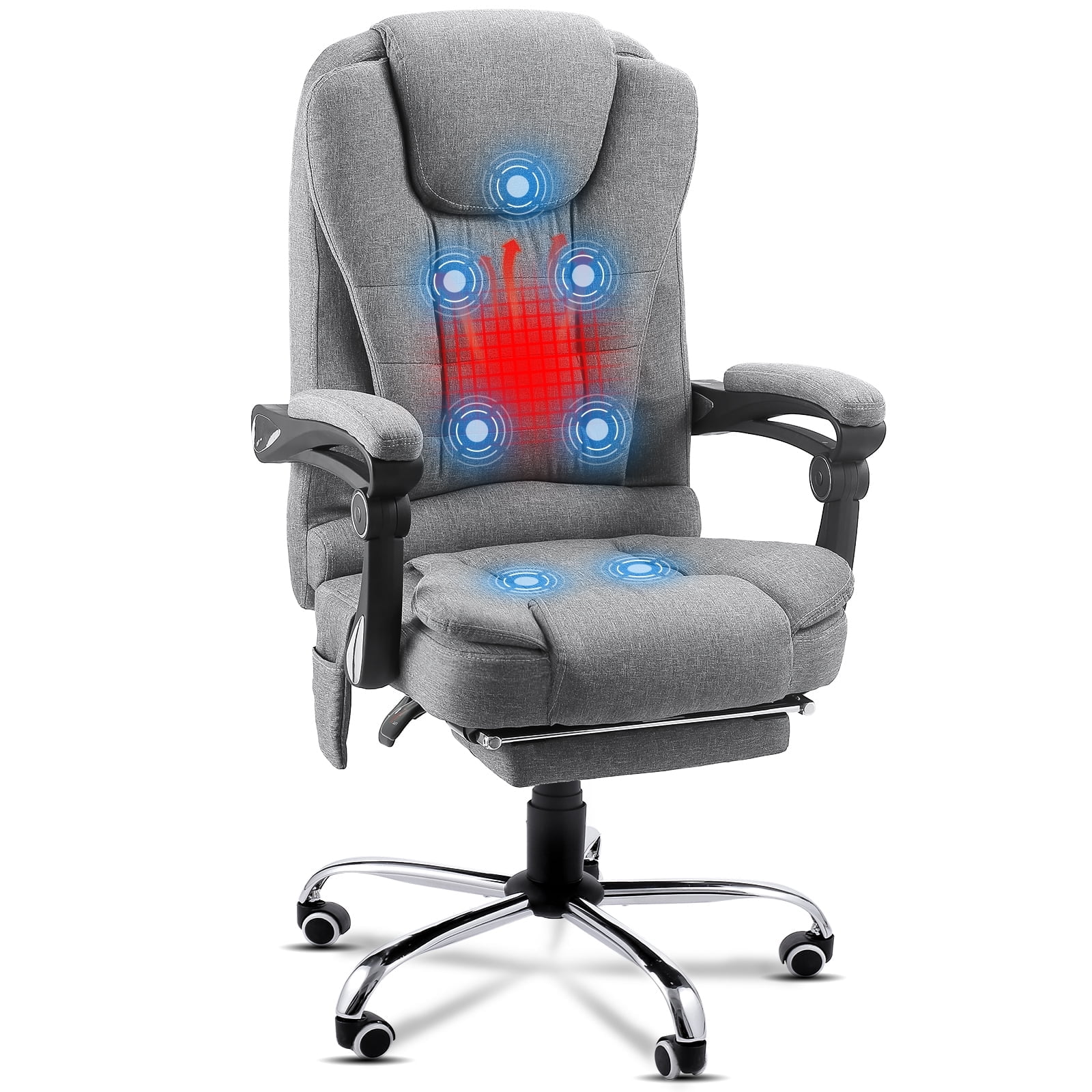 YODOLLA Ergonomic Massage Office Chair, Lumbar Support, High Back Desk ...