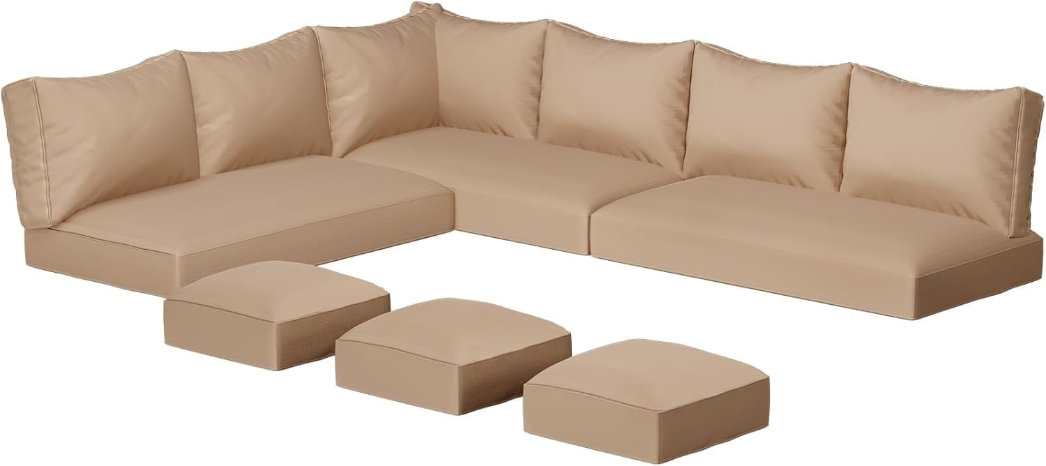 YODOLLA Outdoor Cushions, 4 inch Patio Cushions for Outdoor Furniture ...