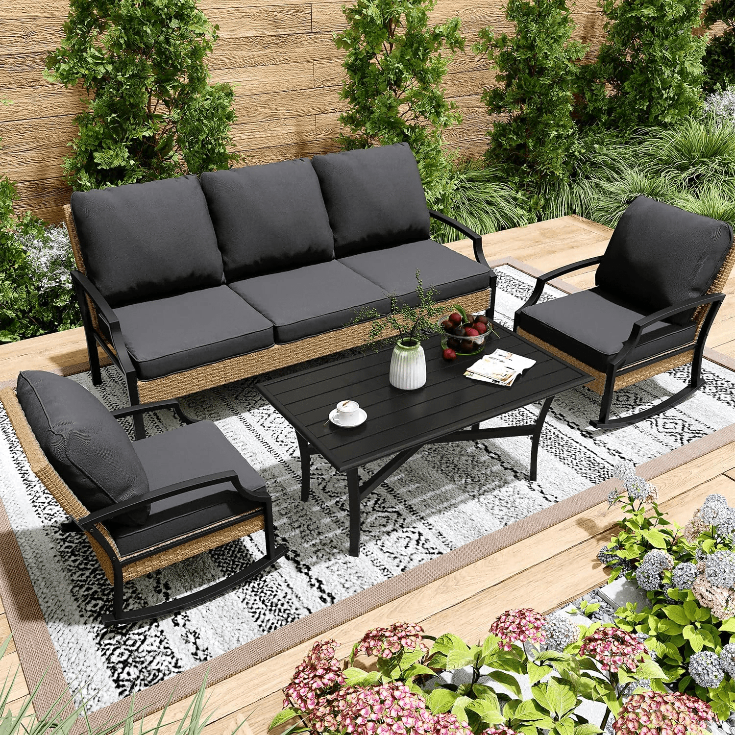 YODOLLA Patio Furniture Sets On Sale,Metal Outdoor Furniture Sets ...