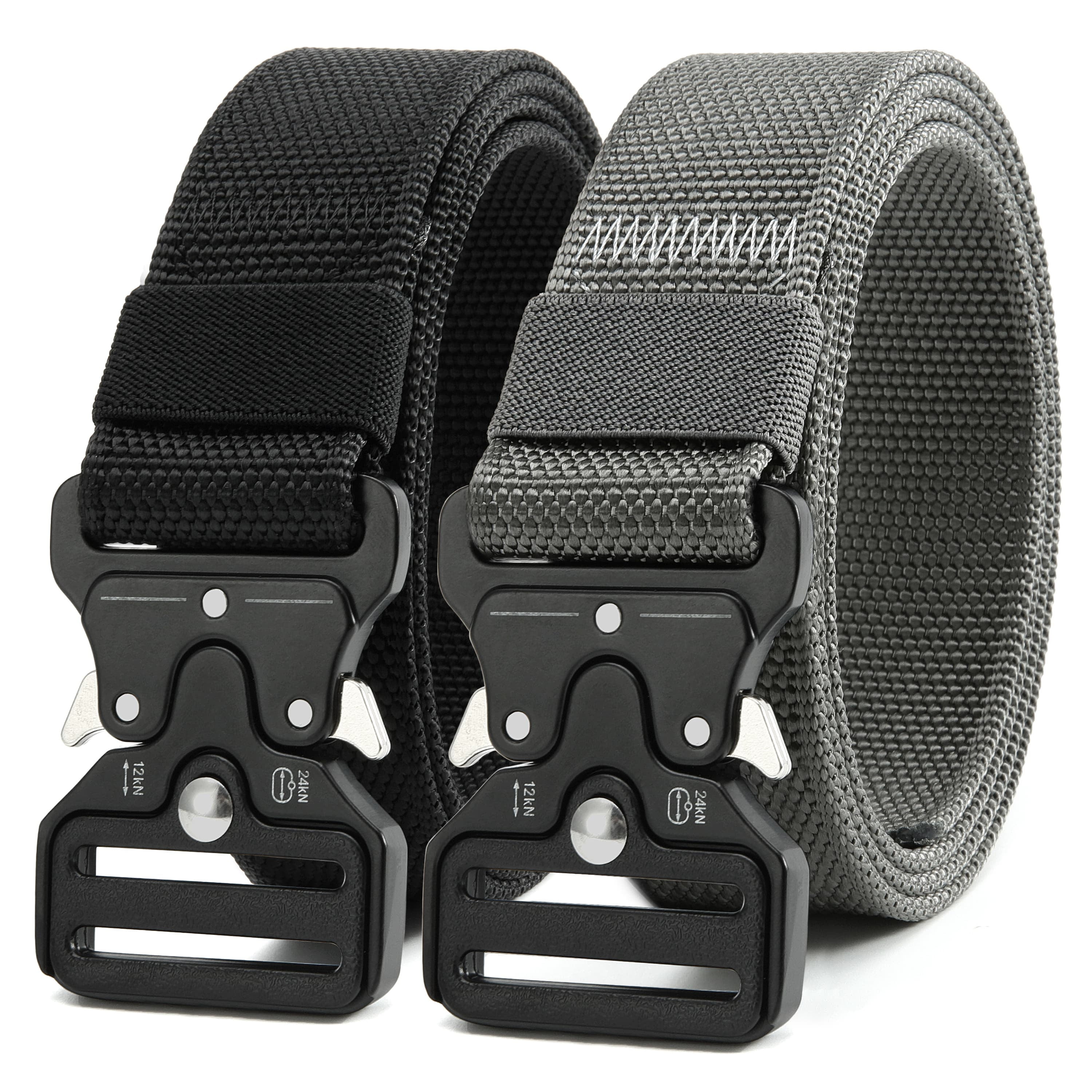 YOETEY 2 Pack Mens Belts, Nylon Belts for Men, Heavy Duty Web Belts ...