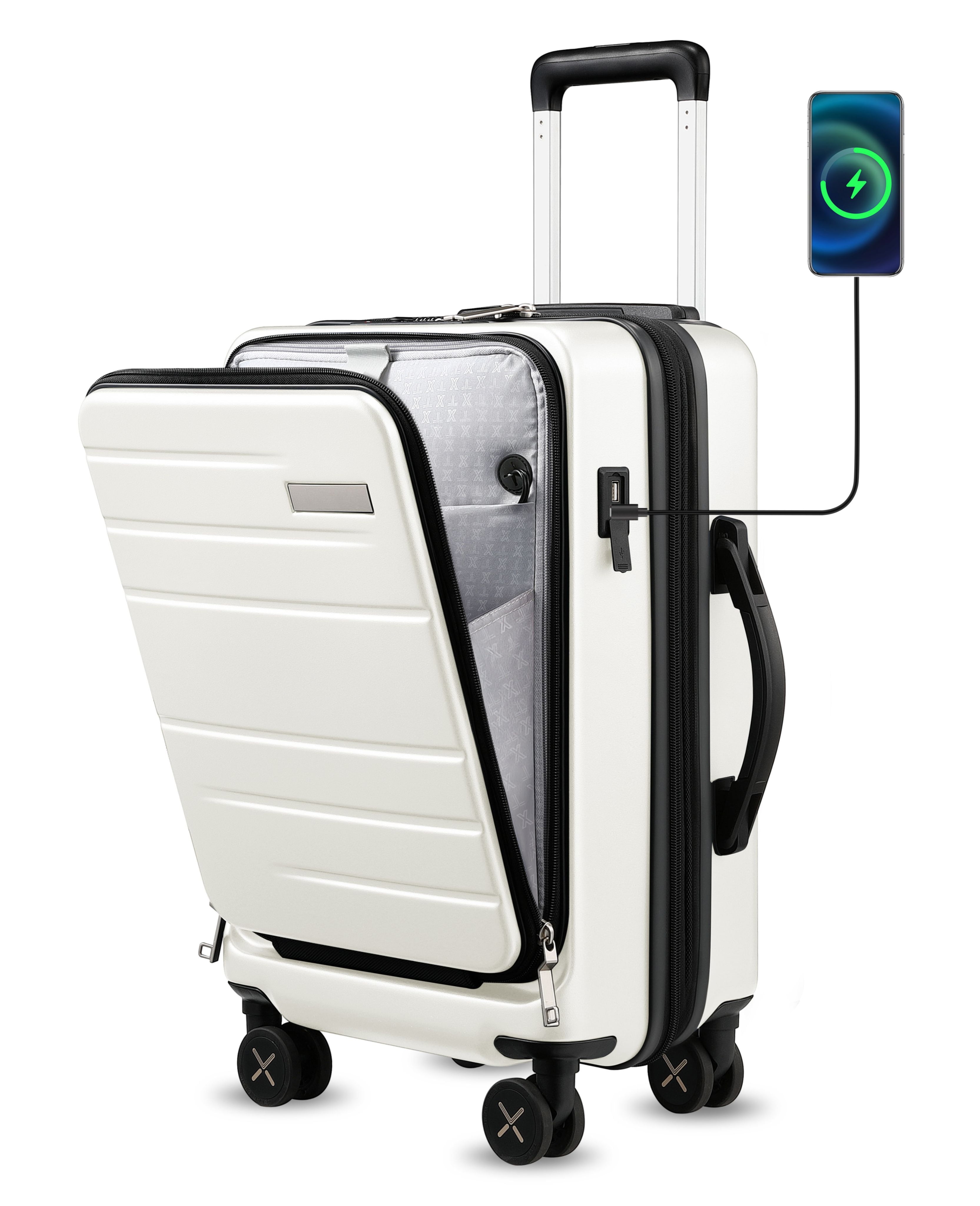 YOETEY Carry on Luggage,PC Expandable Hardside Luggage with Front ...