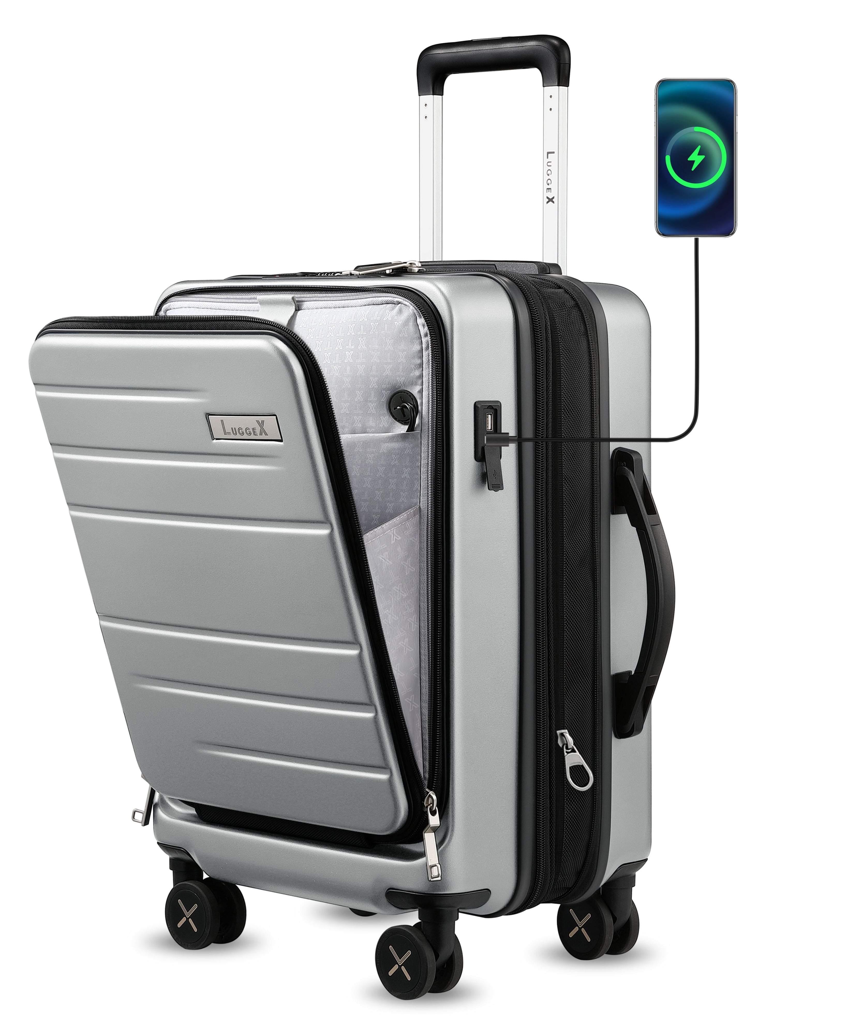 YOETEY Carry on Luggage,PC Expandable Hardside Luggage with Front ...