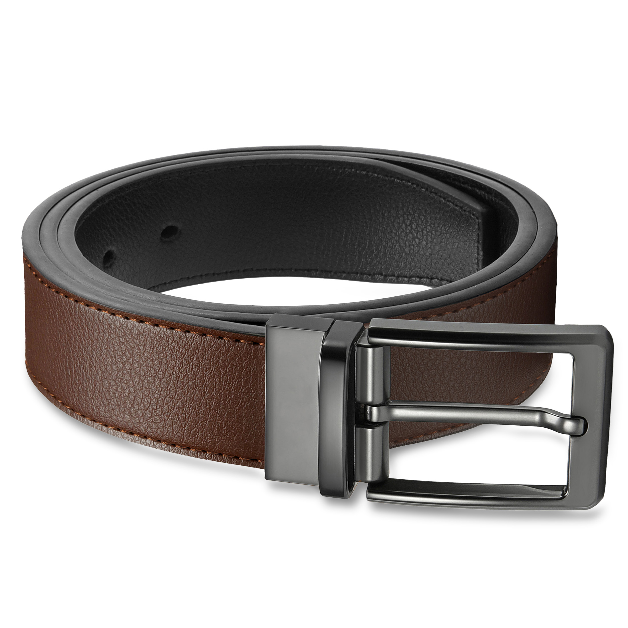 Men's Cut-to-Fit Black or Brown Reversible Dress Belt - Walmart.com