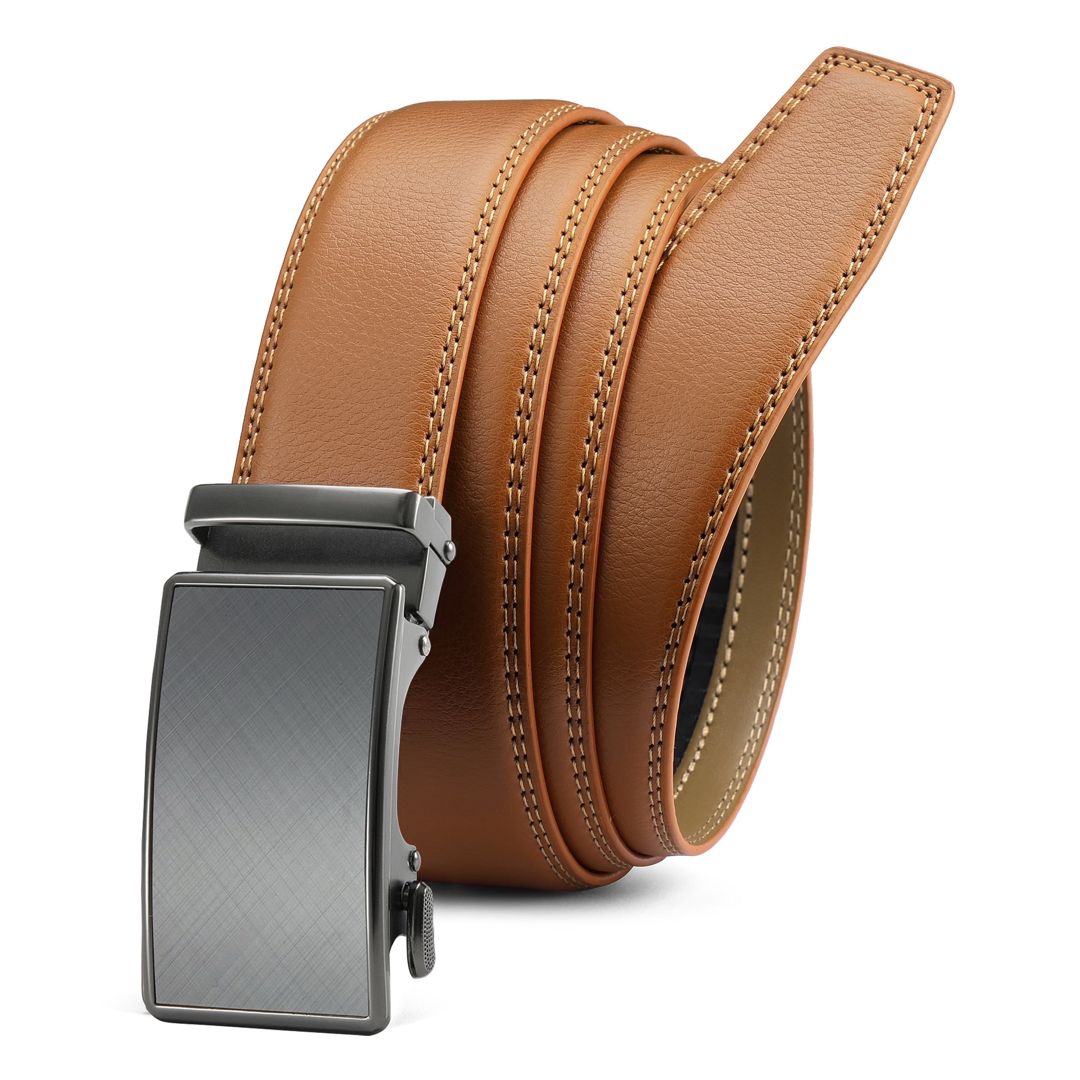YOETEY Men's Adjustable Leather Ratchet Dress Belt, Casual Fit 1 3/8 ...