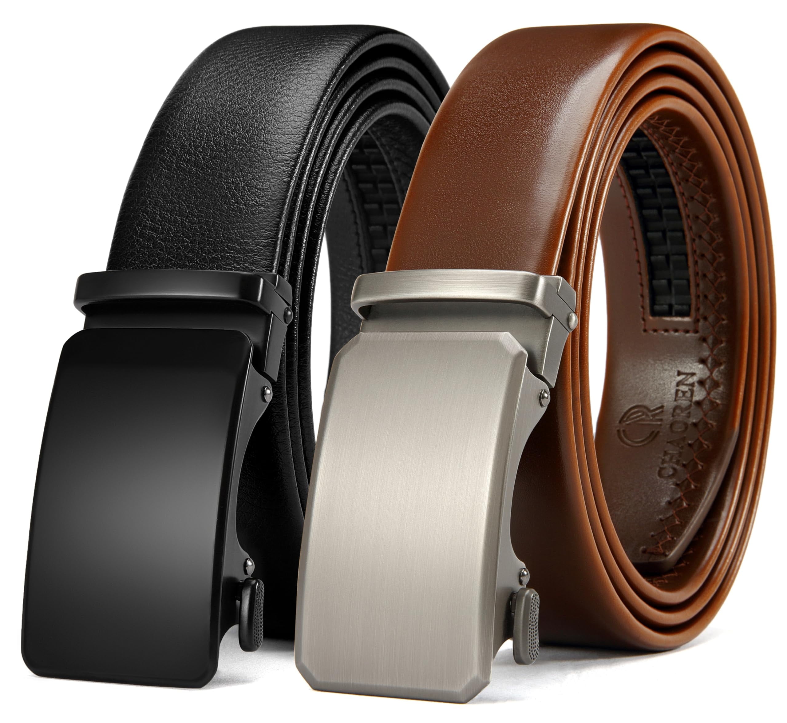 YOETEY Mens Belt Leather Ratchet Belts for Men - Customizable Fit ...