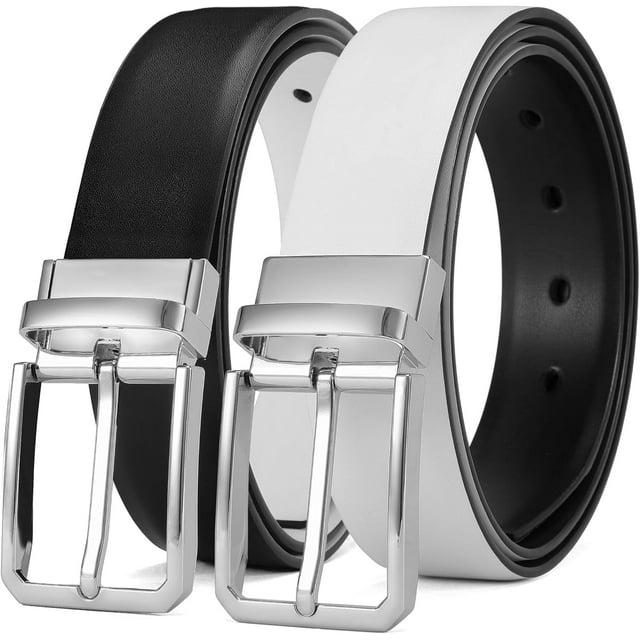 YOETEY Mens Belt, Reversible Leather Belt for Men, Double Style ...
