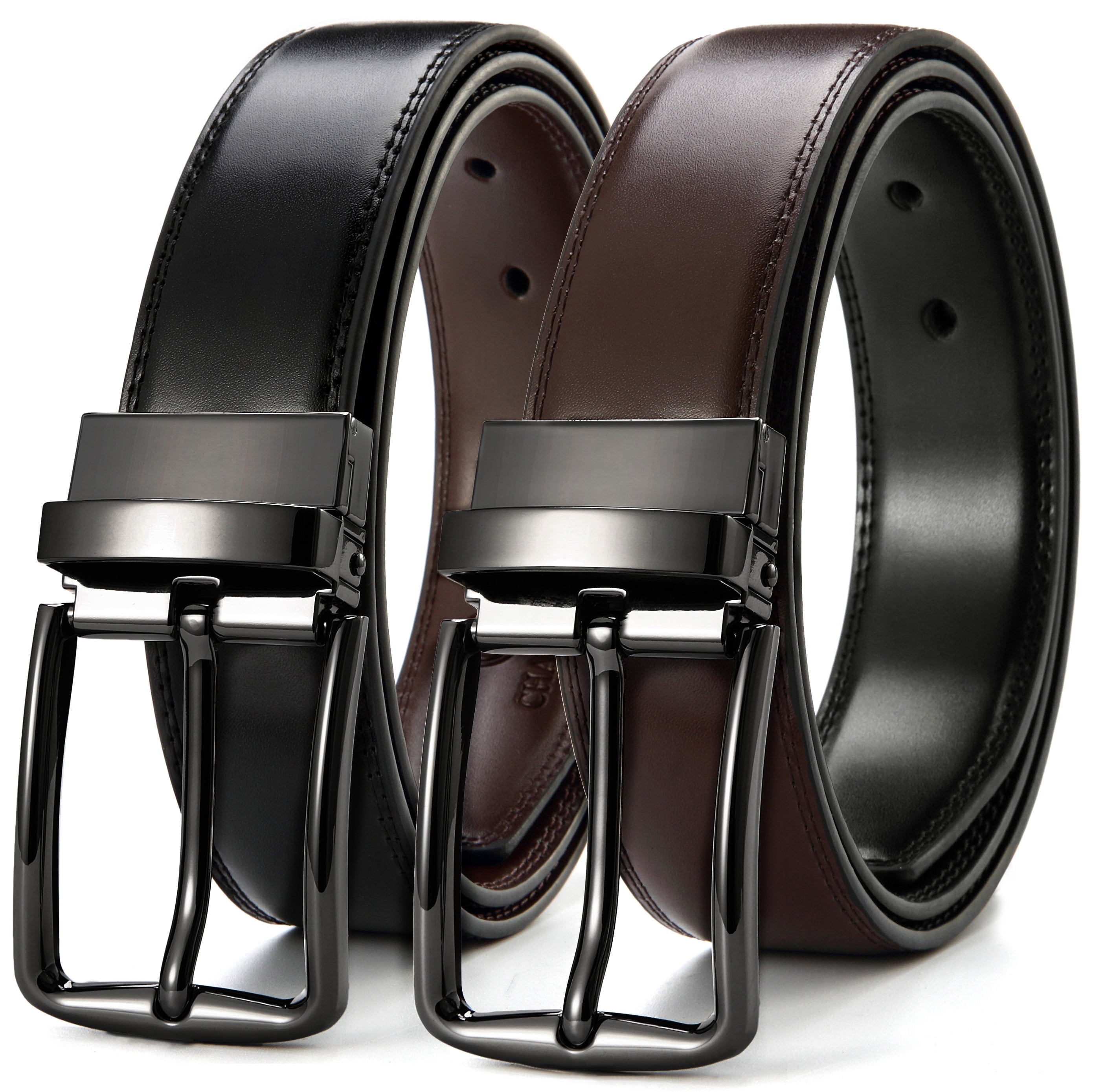 YOETEY Mens Belt, Reversible Leather Belt for Men, Double Style ...