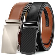 Mens Belt, Leather Ratchet Belt for Men Dress 1 3/8", Adjustable Trim ...