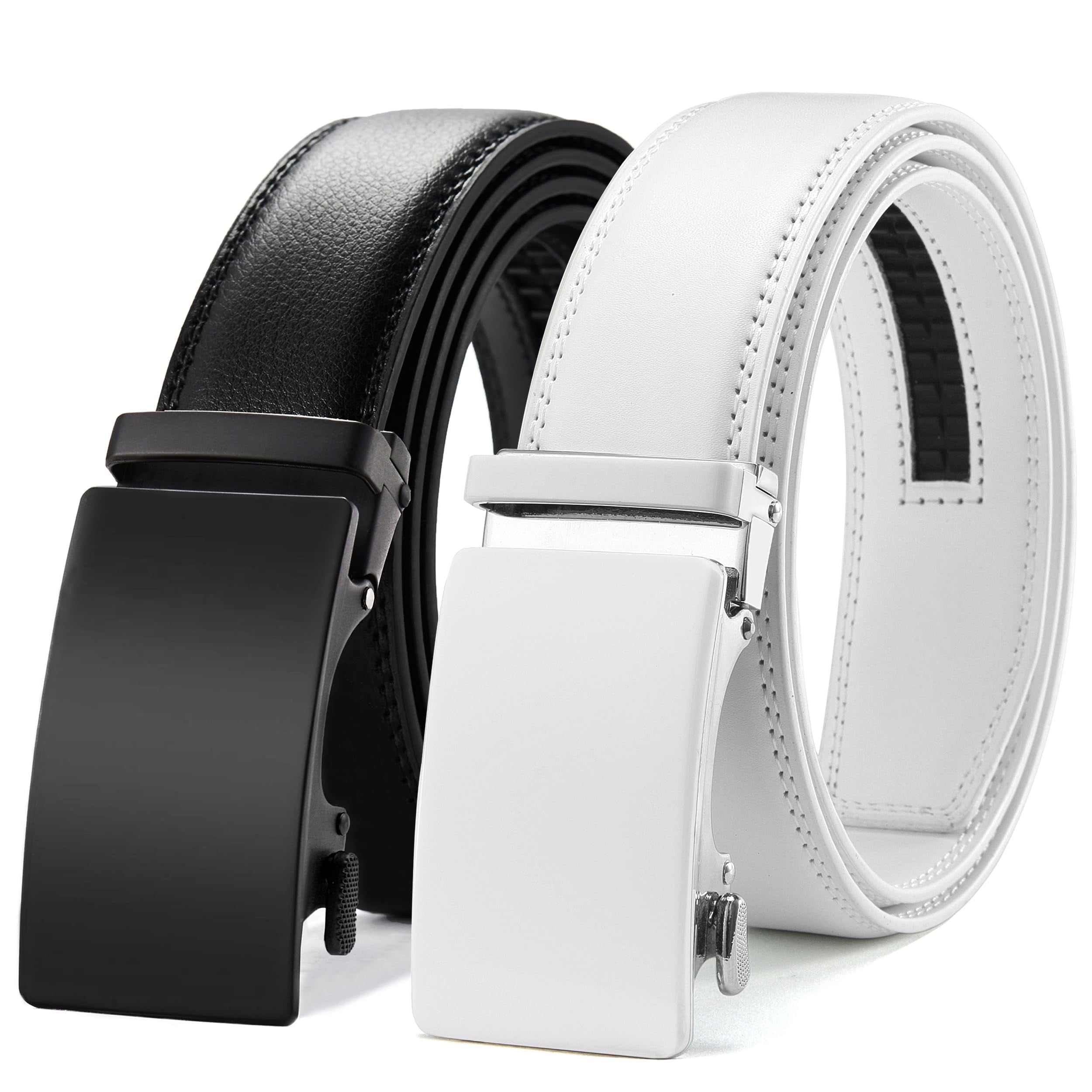 YOETEY Mens Belts 2 Pack, Ratchet Belts for Men - Adjustable Fit ...