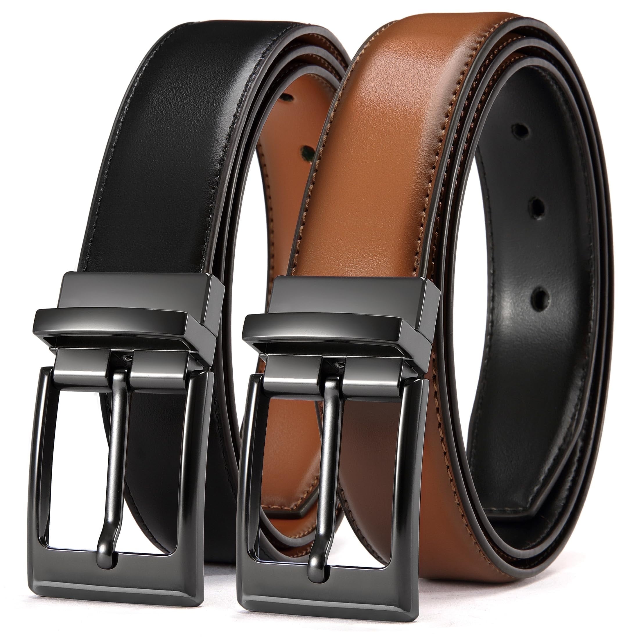 YOETEY Mens Belts Leather 1 Pack - 1.25" Reversible Belts for Men for ...