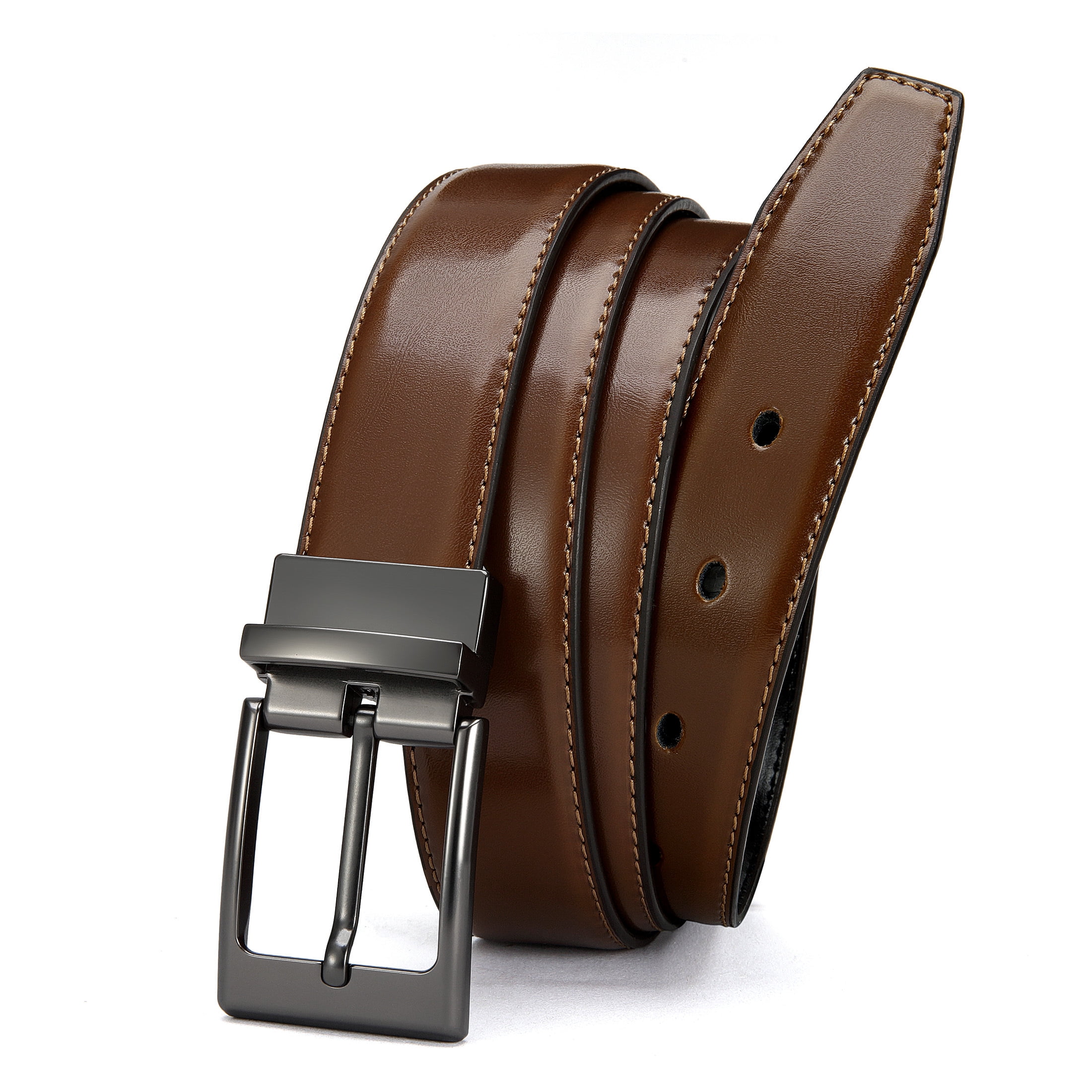 YOETEY Mens Belts Leather Reversible - One Belt, Two Styles for Dress ...