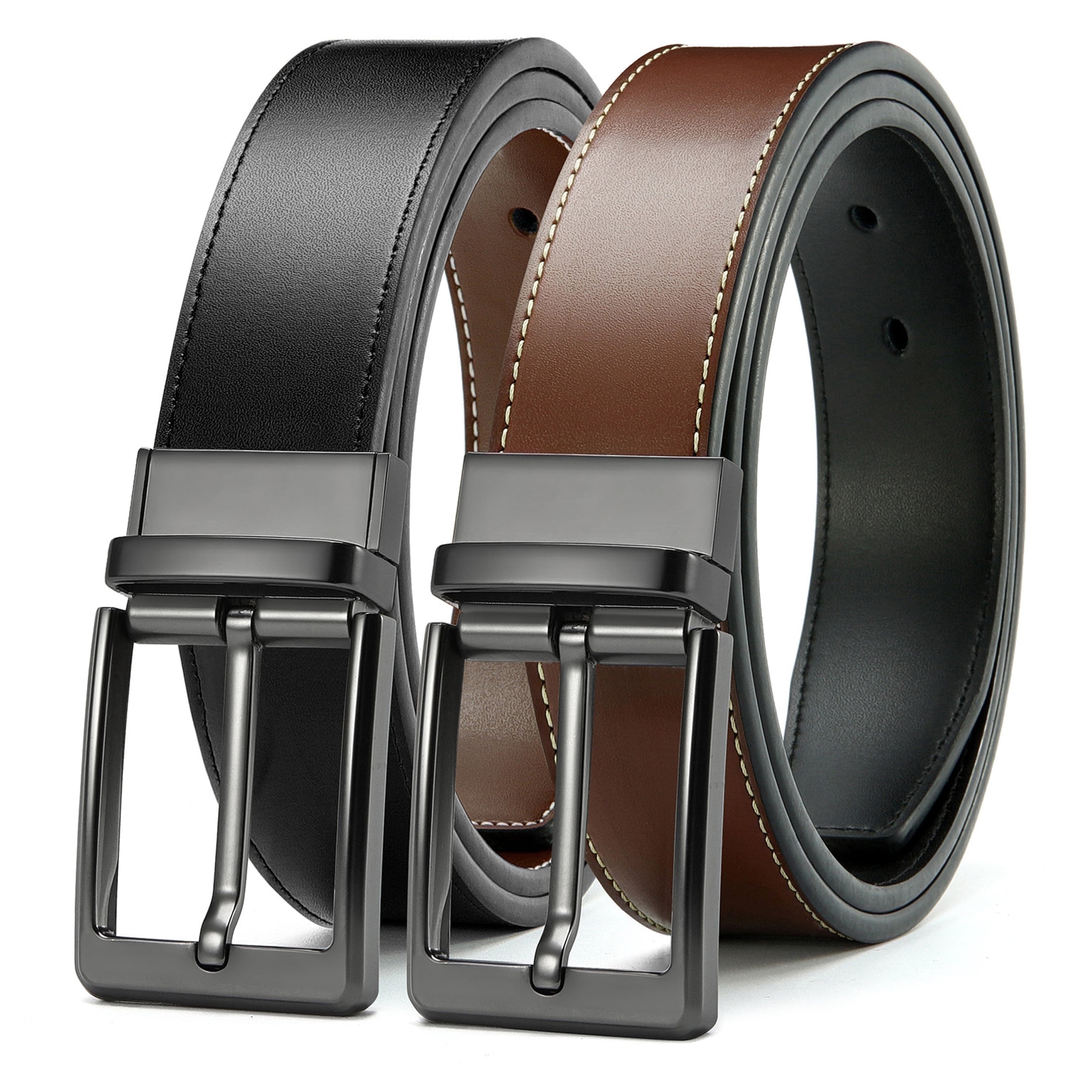 YOETEY Mens Belt 1 Pack - 1 3/8" Leather Reversible Belts for Men for ...