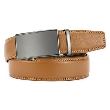 SENDEFN Leather Belt for Men Automatic Ratchet Buckle Slide Dress ...