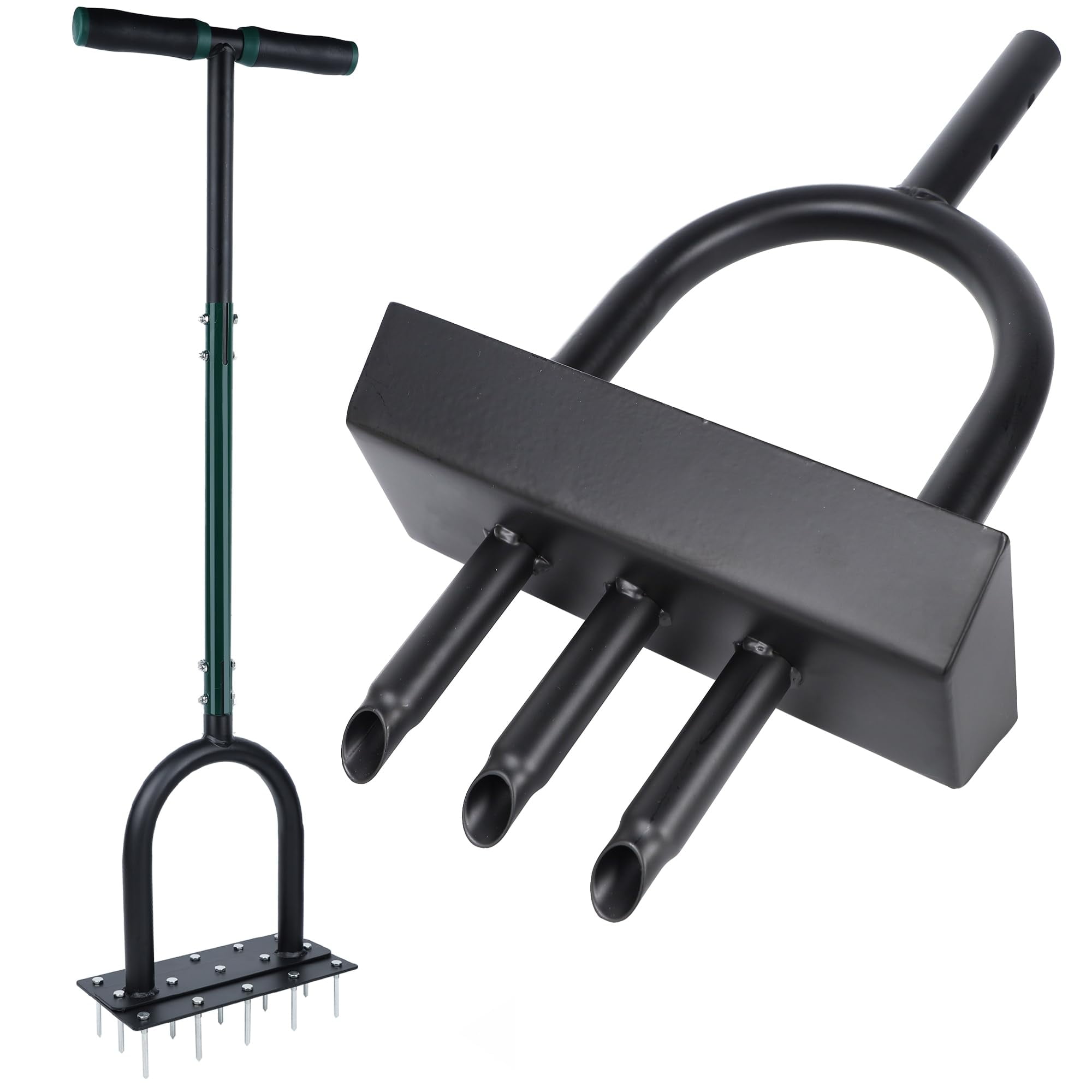 YOFIT 3-in-1 Lawn Aerator OIF8 Tool with Spikes, Manual Aerator, Grass Plug Air Aerators with ...