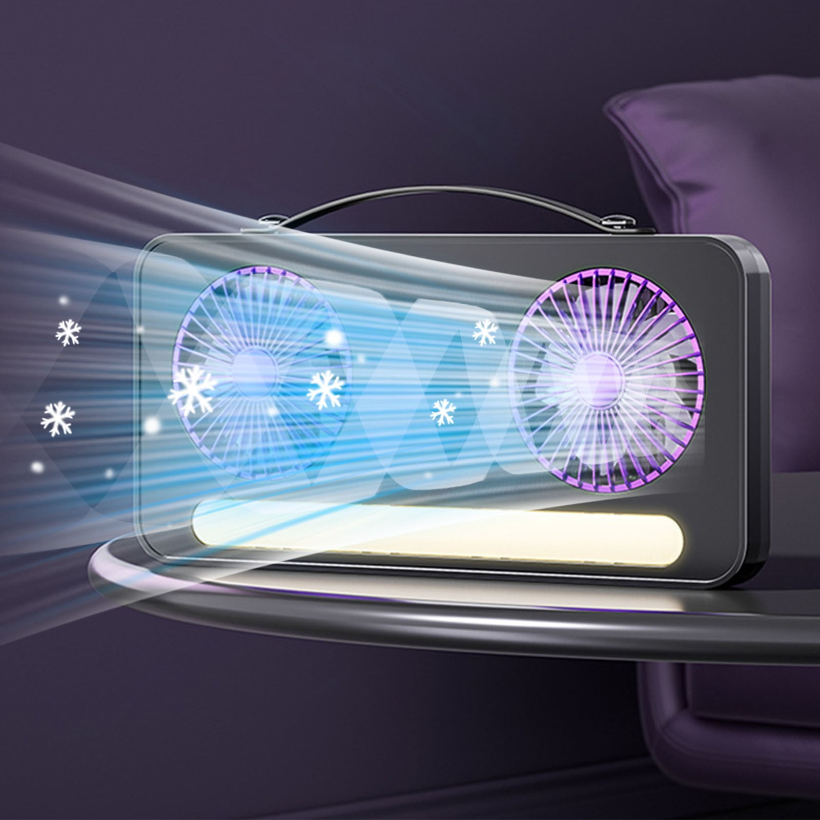 YOFOKO 2025 USB Desktop Dual Head Fan - High Wind Power Portable ...