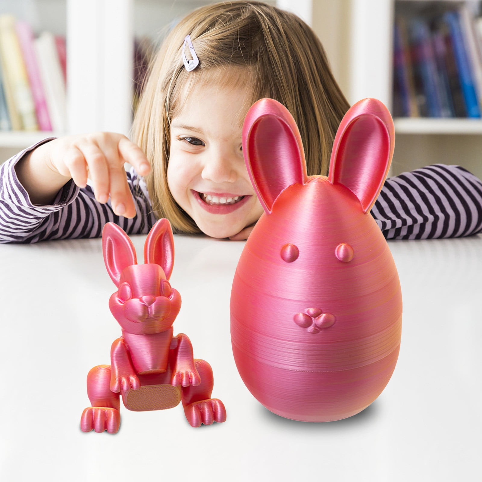 YOFOKO 3D Printed Easter Eggs with Movable Bunny Inside - Fidget Toy ...