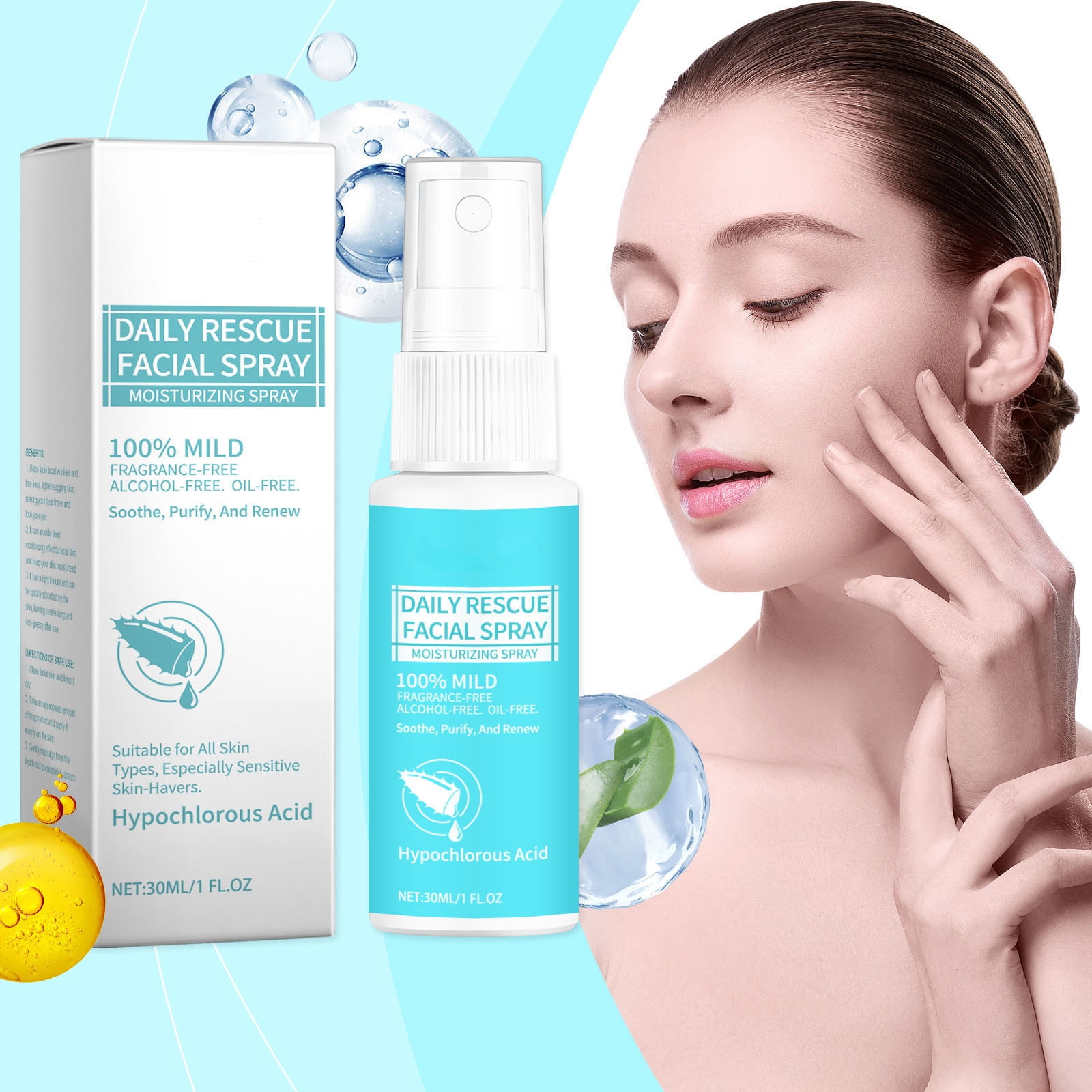 YOFOKO Acid Face & Skin Spray with Hypochlorous, Use on Acne Prone Skin ...