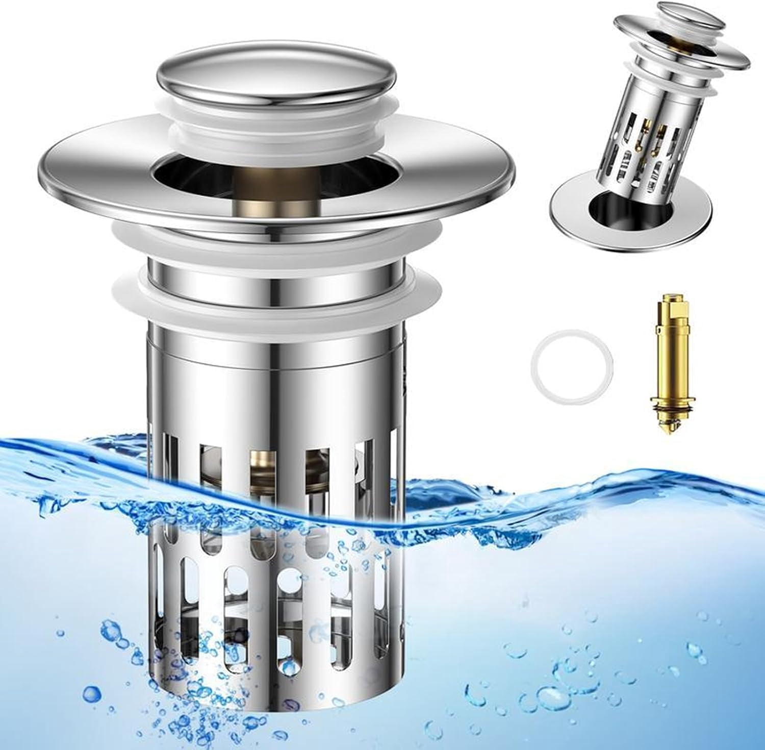 YOFOKO Bathroom Sink Drain Strainer, 2025 New Pop Up Sink Drain Filter ...