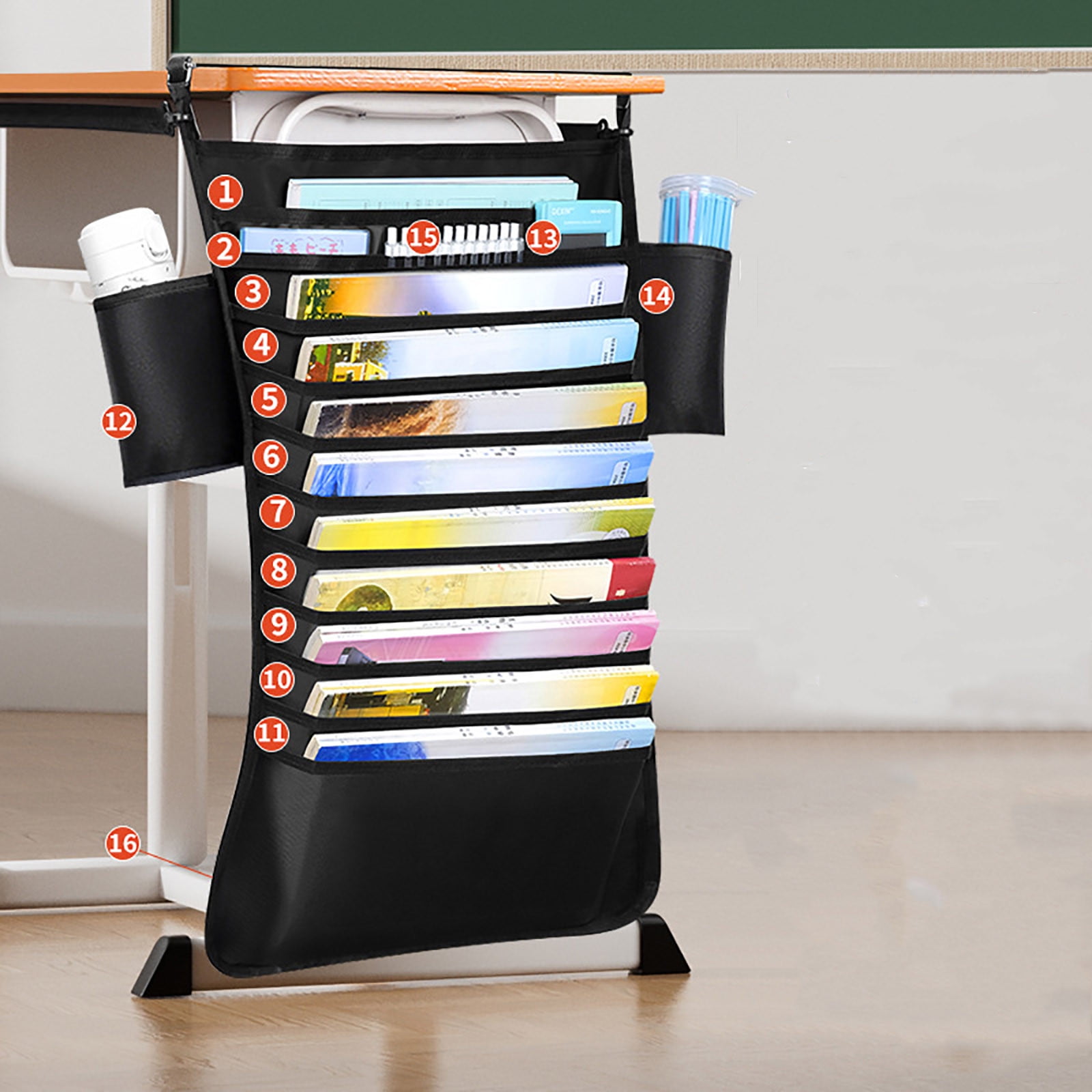 YOFOKO Book Bag - Hanging Desks Organizer, Paper Storage Book Bags for ...
