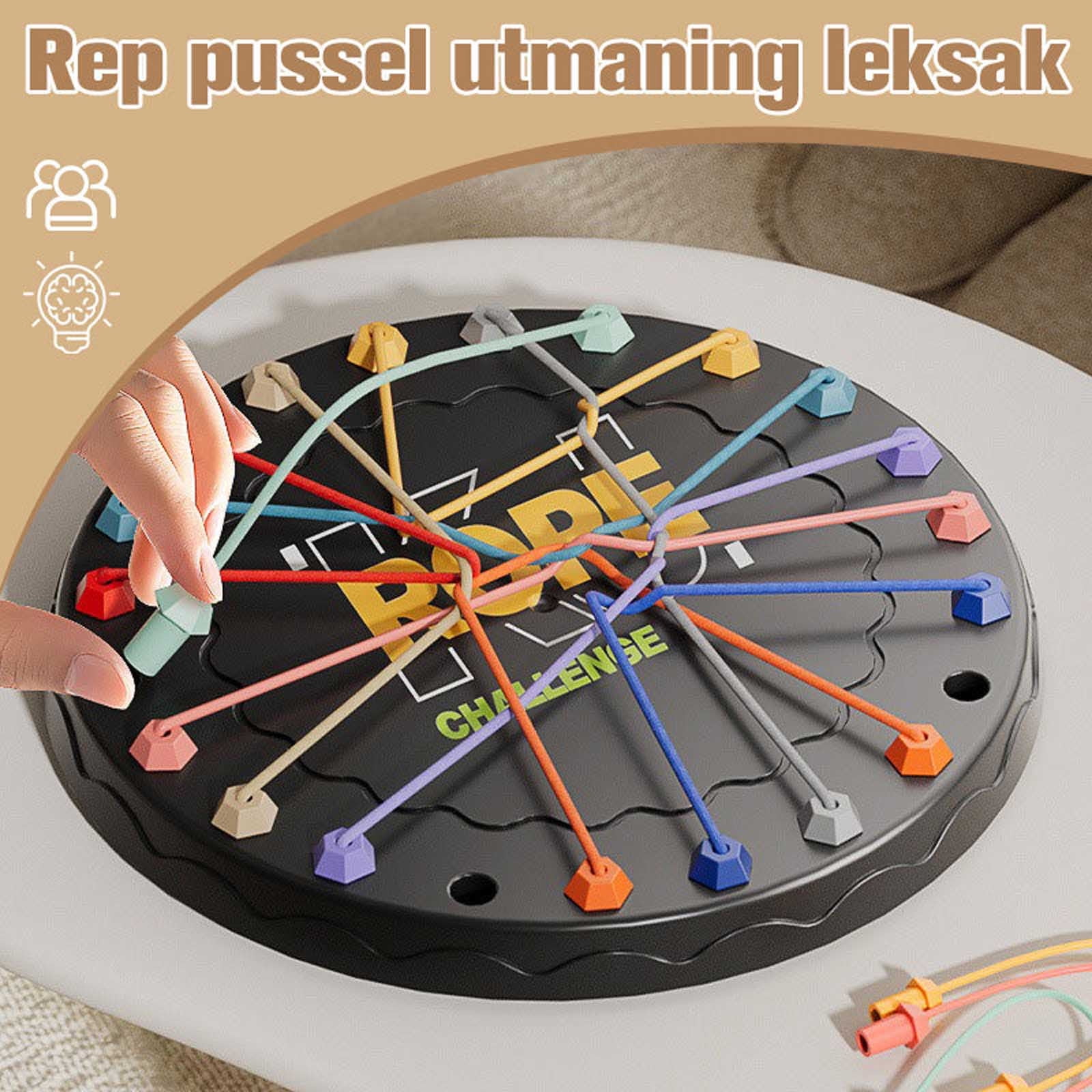 YOFOKO Brainy Knots Rope Untangling Game, Strategy Board Game Rope Untangling Challenge Game ...