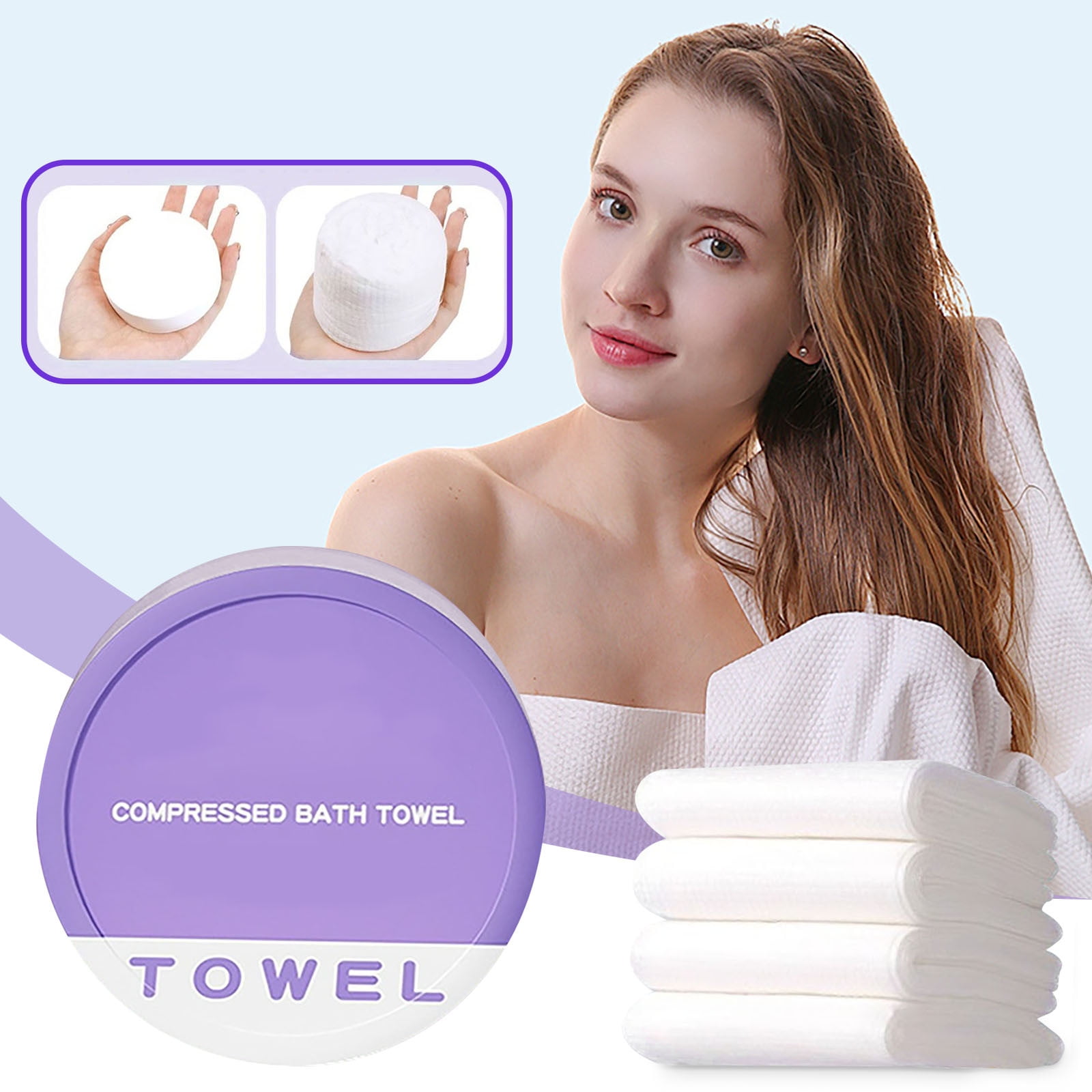 YOFOKO Compressed Towels, 2 Pack Disposable Compressed Towel for Bath ...
