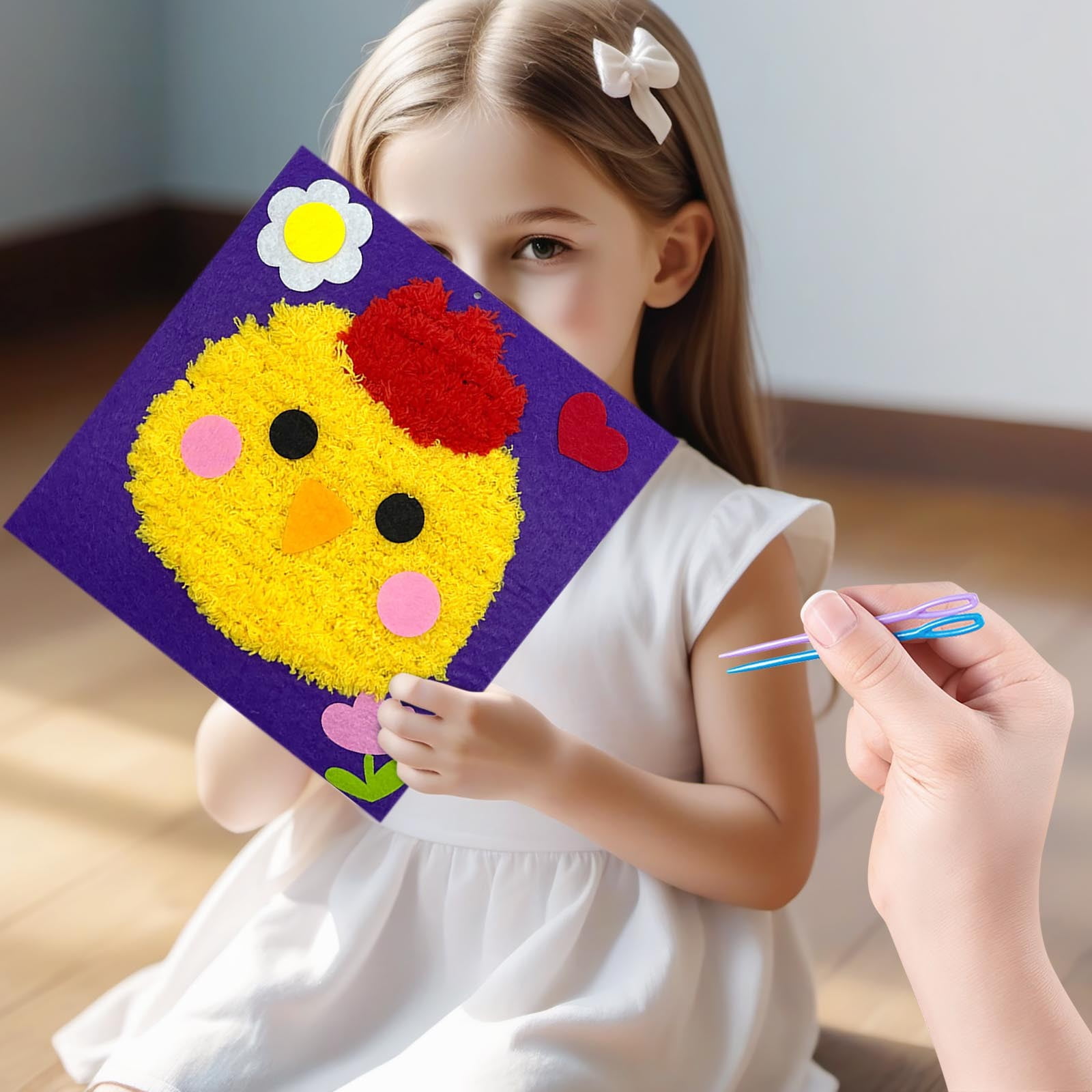 YOFOKO DIY Embroidery Kit for Kids - Beginner Sewing Craft with Safe ...