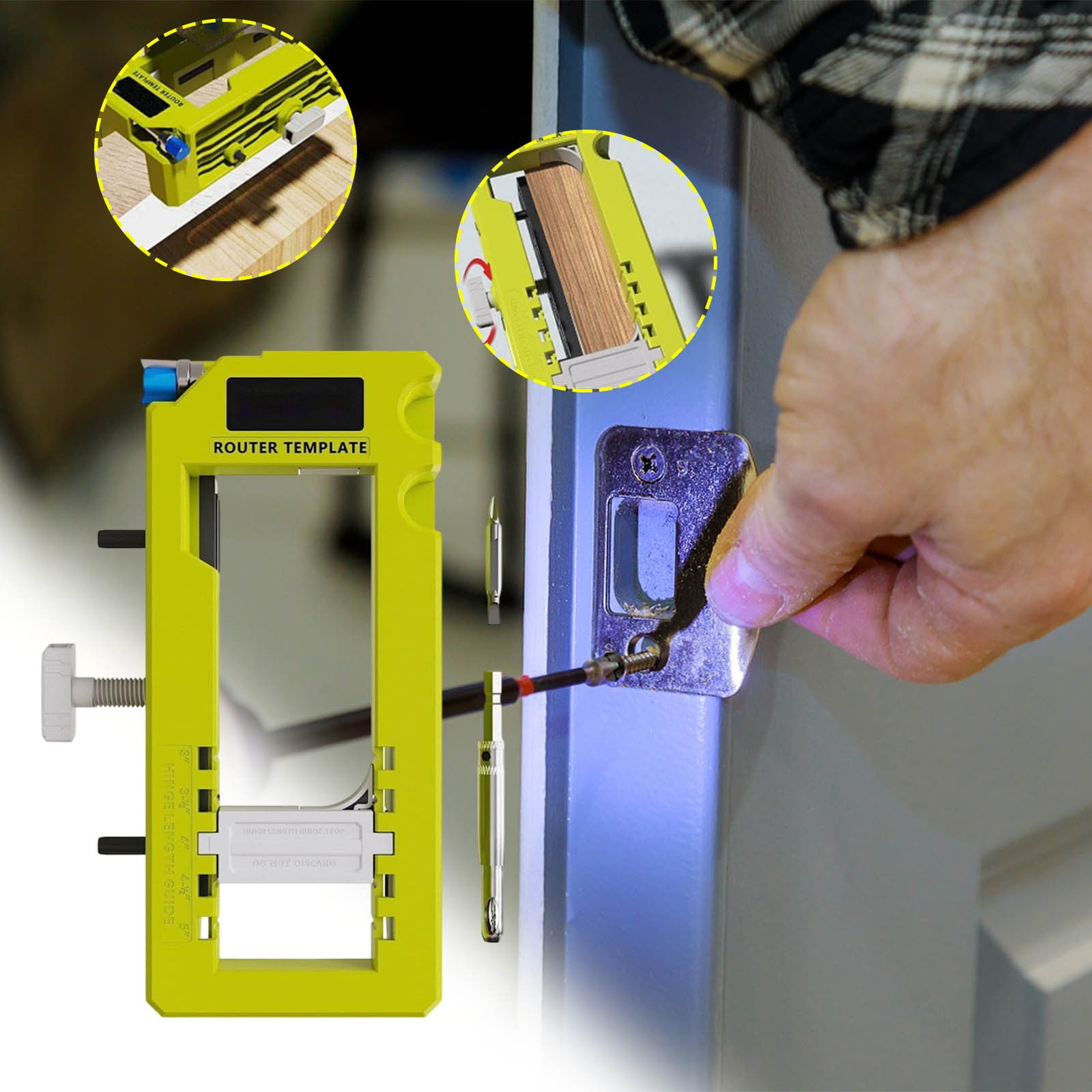 YOFOKO Door Hinge Jig, Door Hinge Mortiser, Hinge Installation Kit ...