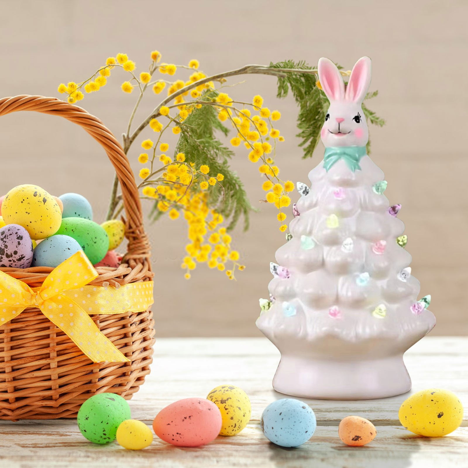 YOFOKO Easter Ceramic Light up Easter Tree, Light up Ceramic Easter ...