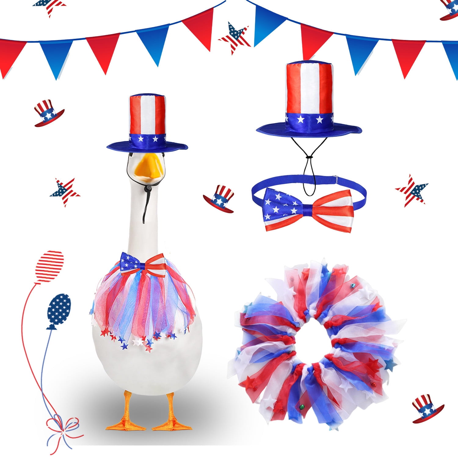 Independence Day Decor Goose Outfit Porch Goose Clothes for 23'' Goose ...