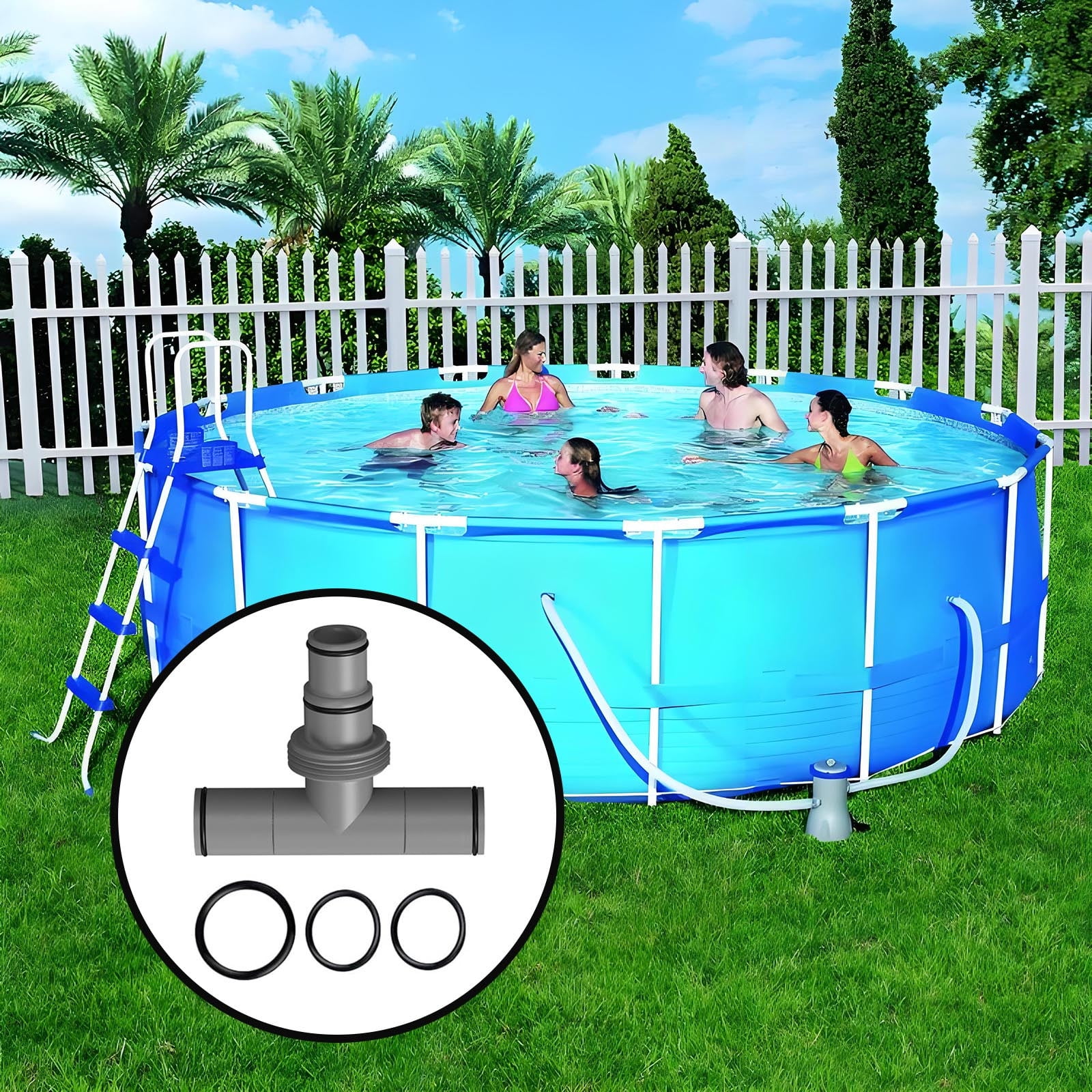 YOFOKO Joint Pool Hose Connector 1.5"to 1.25"/1.5", Filter Pump Hose ...