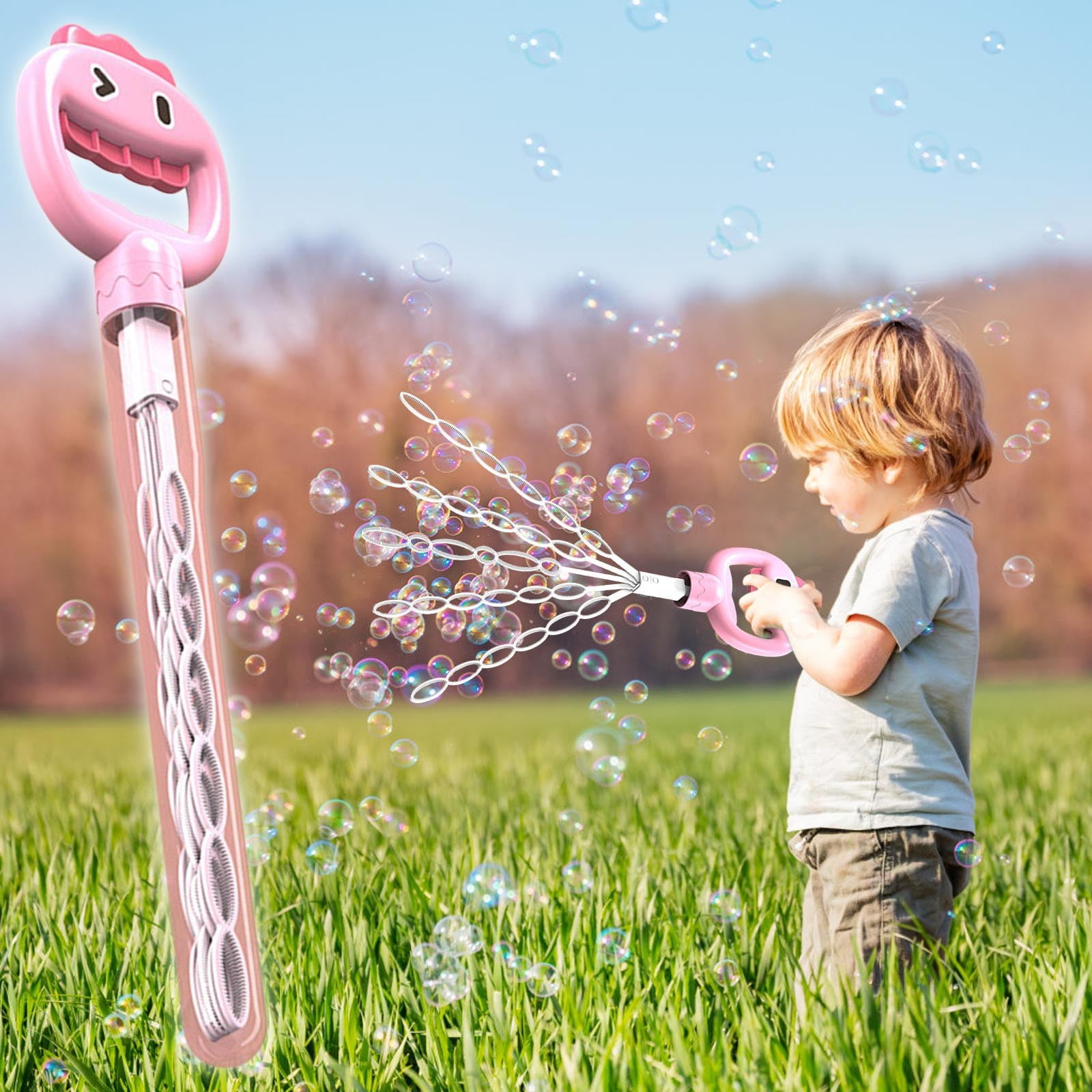 YOFOKO Magical 5-Claw Smiley Bubble Stick, 32-Hole Smiley Face Bubble ...