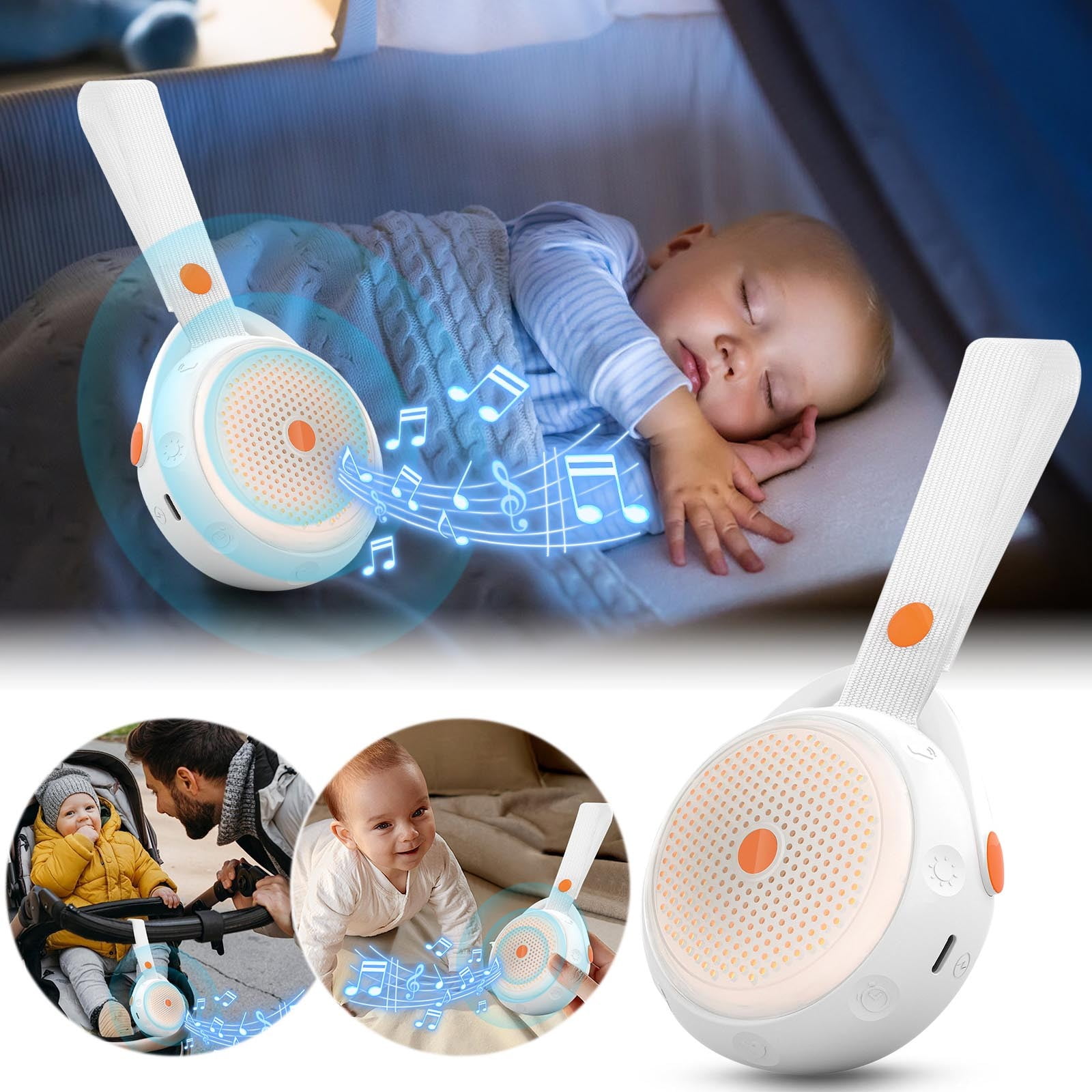 YOFOKO Mini Portable Sound Machine Baby White Noise Machine with LED ...