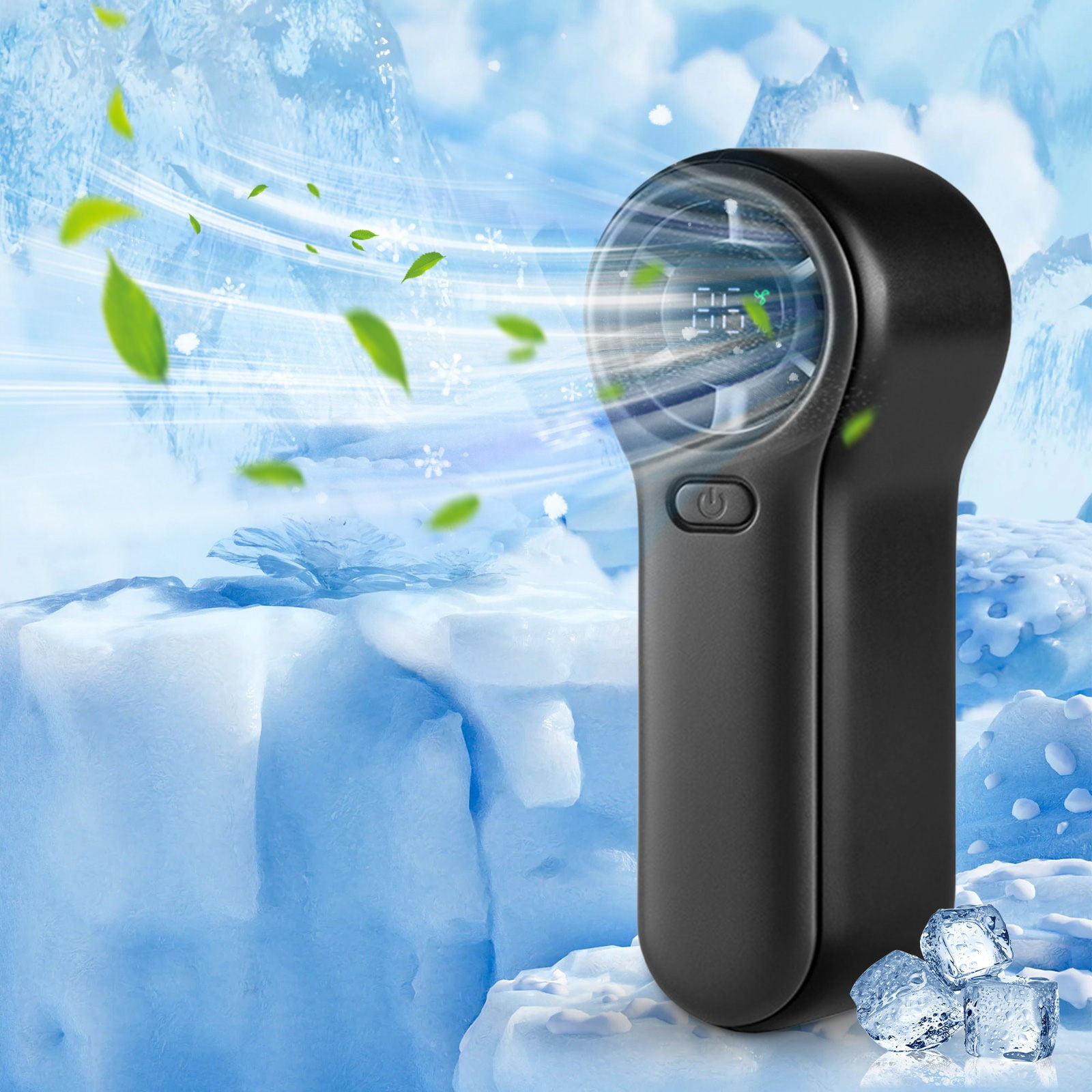 YOFOKO Mini Turbo Handheld Fan with 5 Speeds, USB-C Rechargeable ...