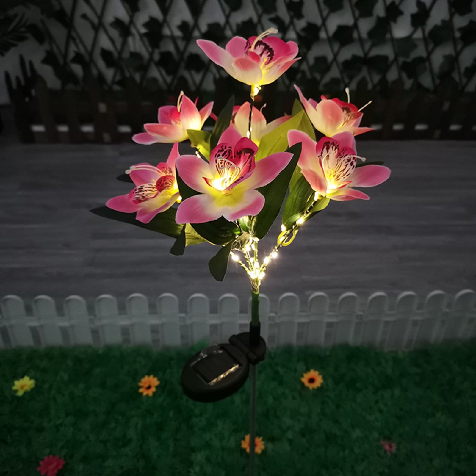 YOFOKO Solar-Powered Garden Flower Lights - Auto On/Off LED Stake ...
