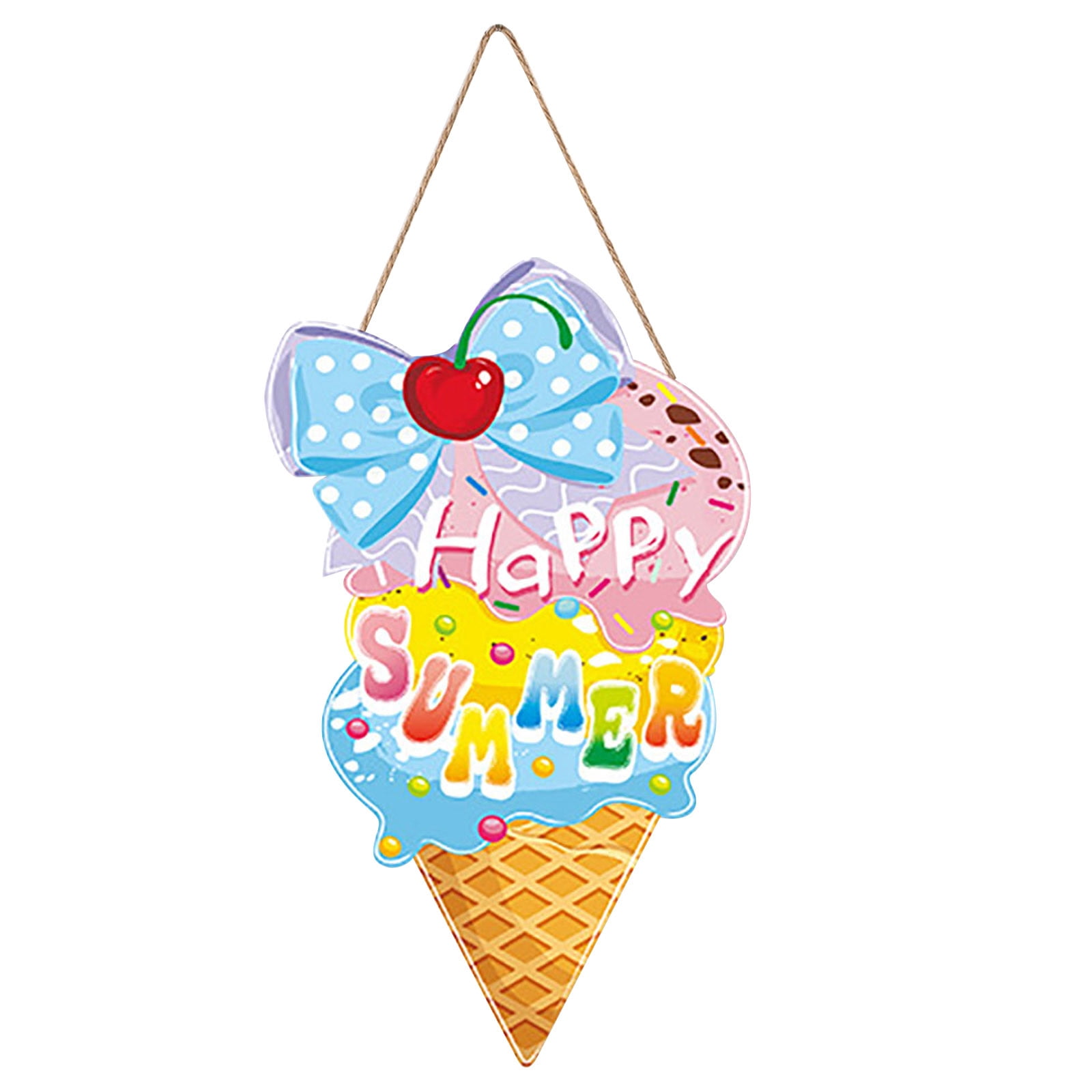 YOFOKO Summer Wooden Ice Cream Welcome Sign, Beach-Themed Wall Hanging ...