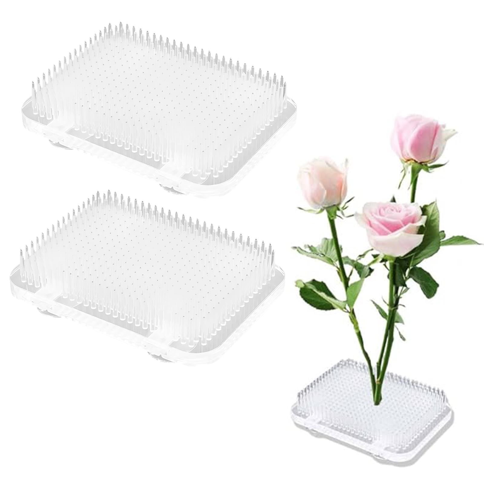 YOFOKO Transparent Plastic Flower Arranger Base, Stable Suction Cup ...