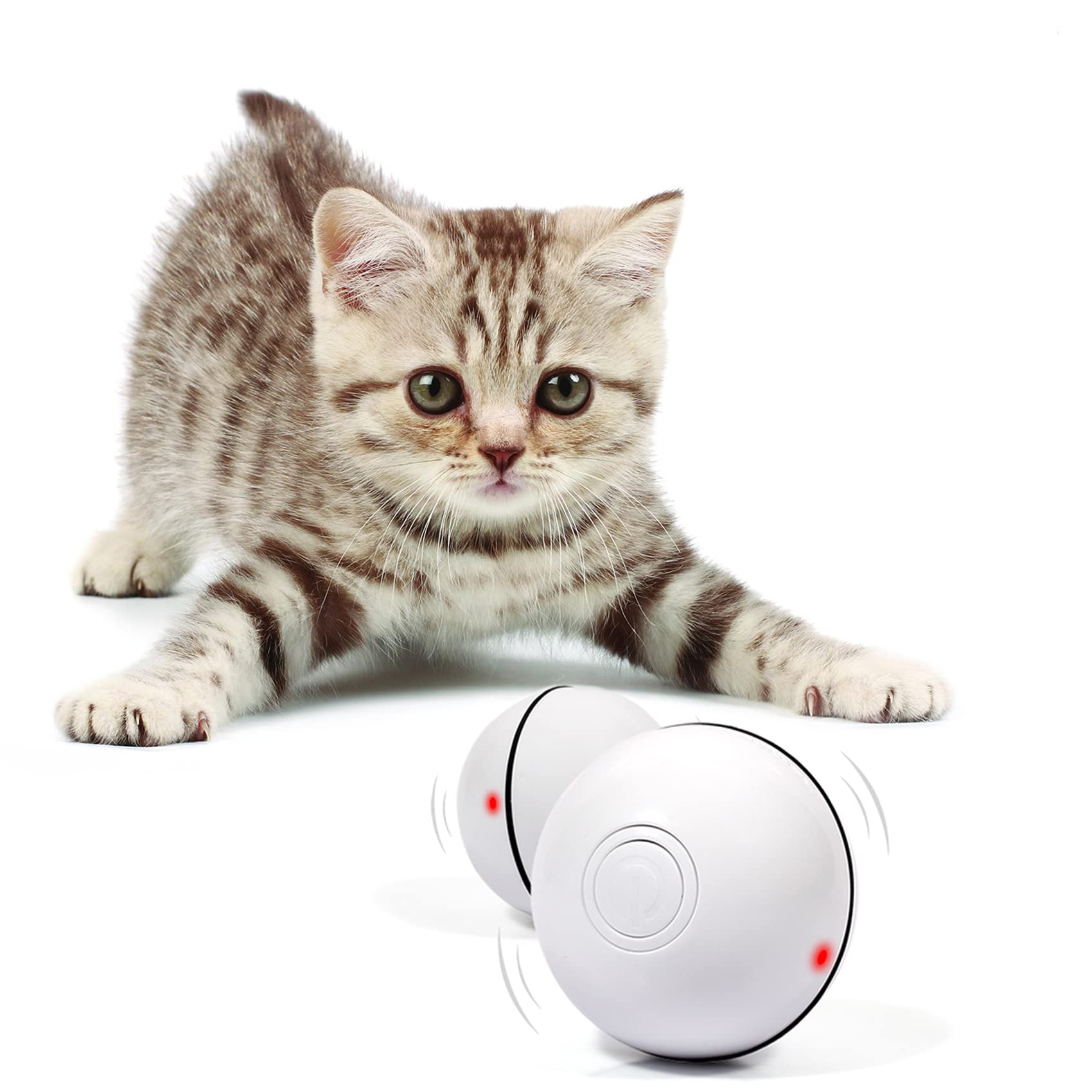 YOFUN Smart Interactive Cat Toy - New Upgraded 360 Degree Self Rotating ...